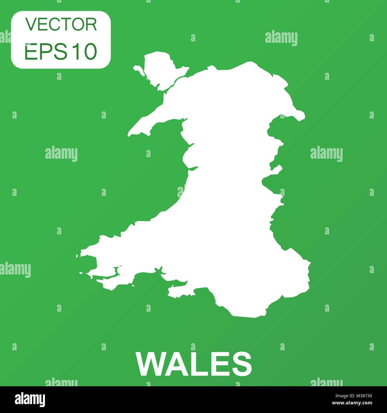 Wales map icon. Business concept Wales pictogram. Vector illustration on green background Stock ...