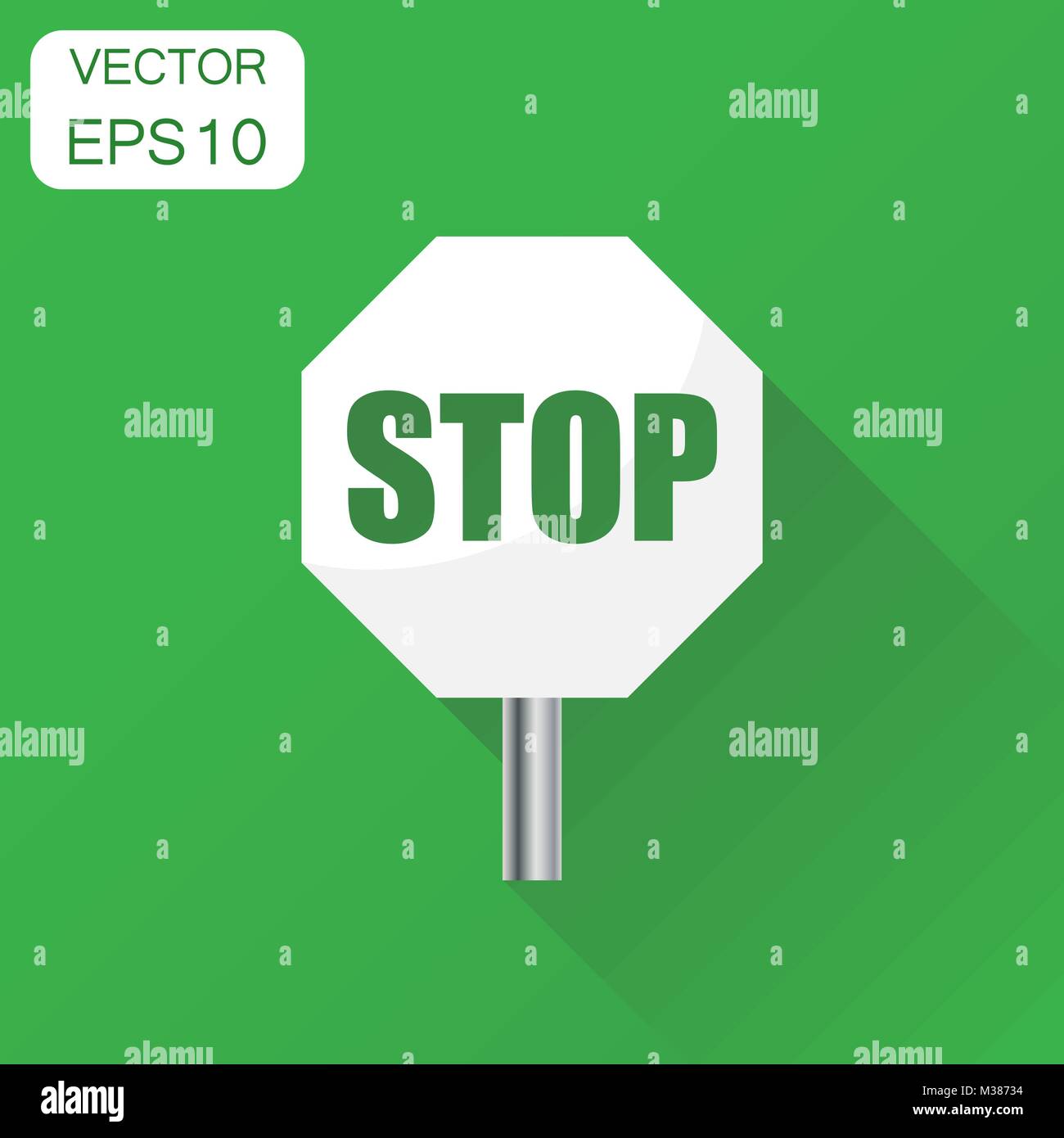 Red stop sign icon. Business concept danger symbol pictogram. Vector ...