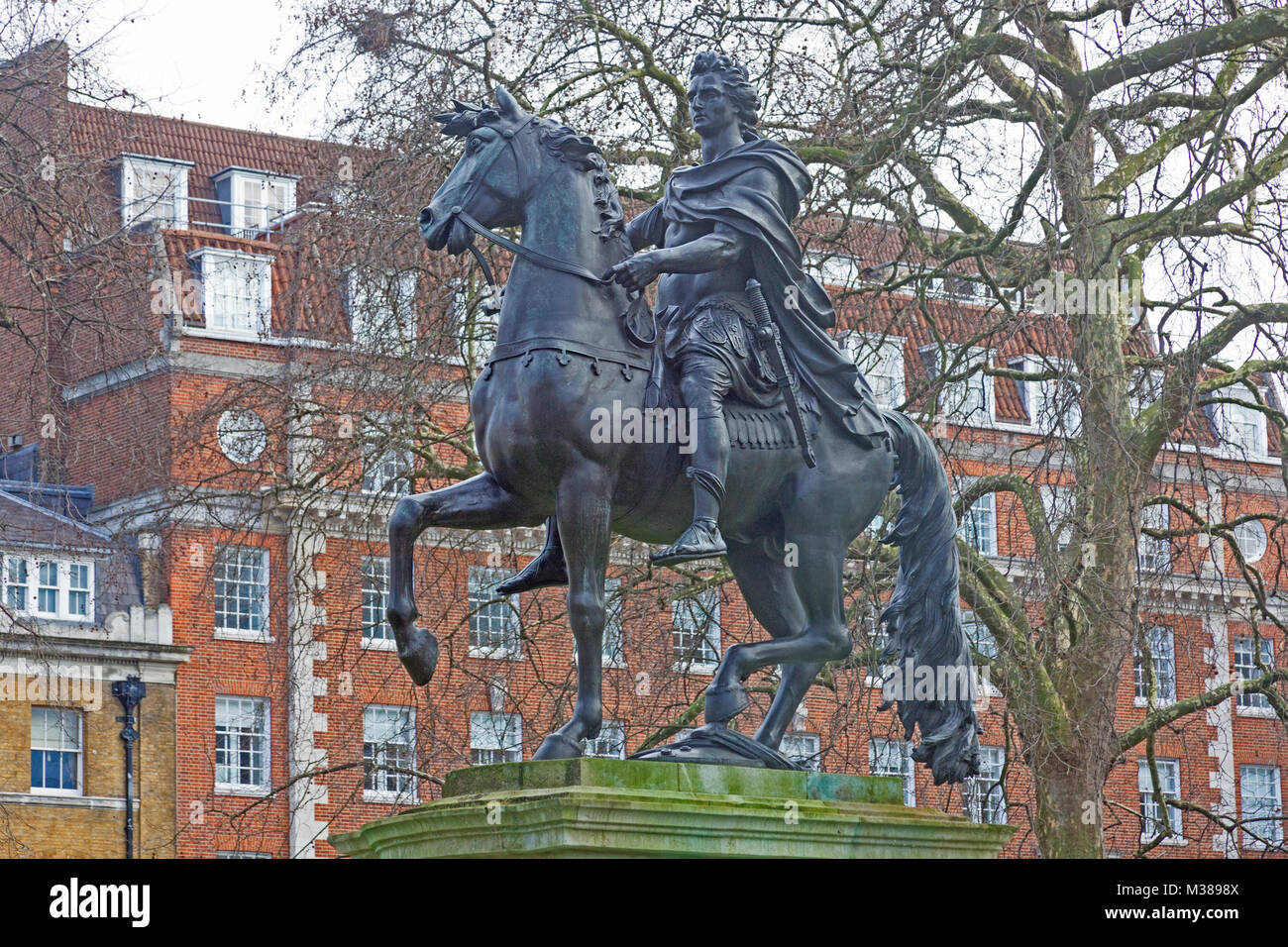 London, St James's The statue of William III in St James's Square. His ...