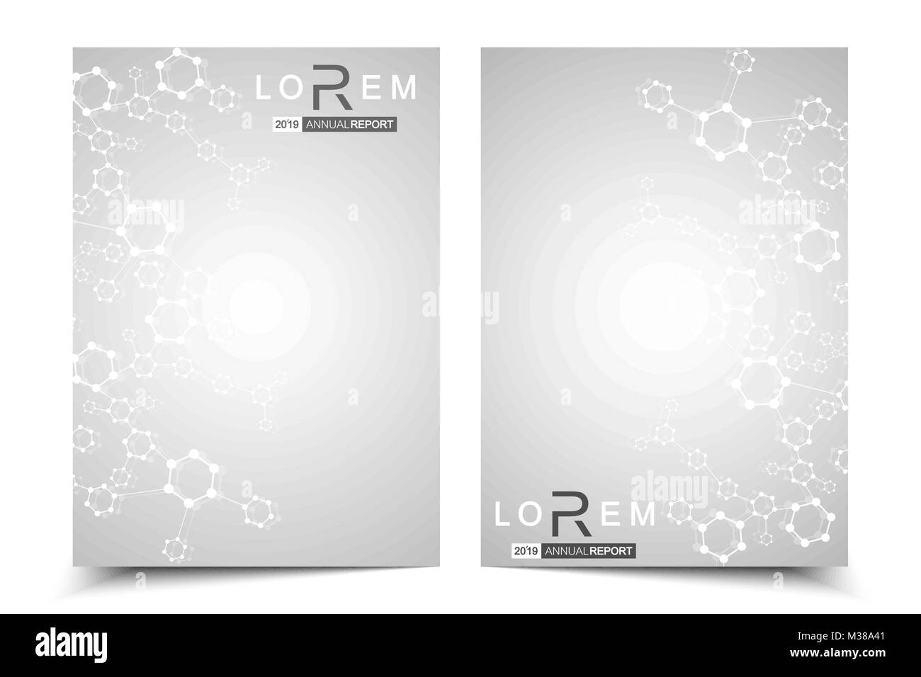 Scientific brochure design template. Vector flyer layout, Molecular ...
