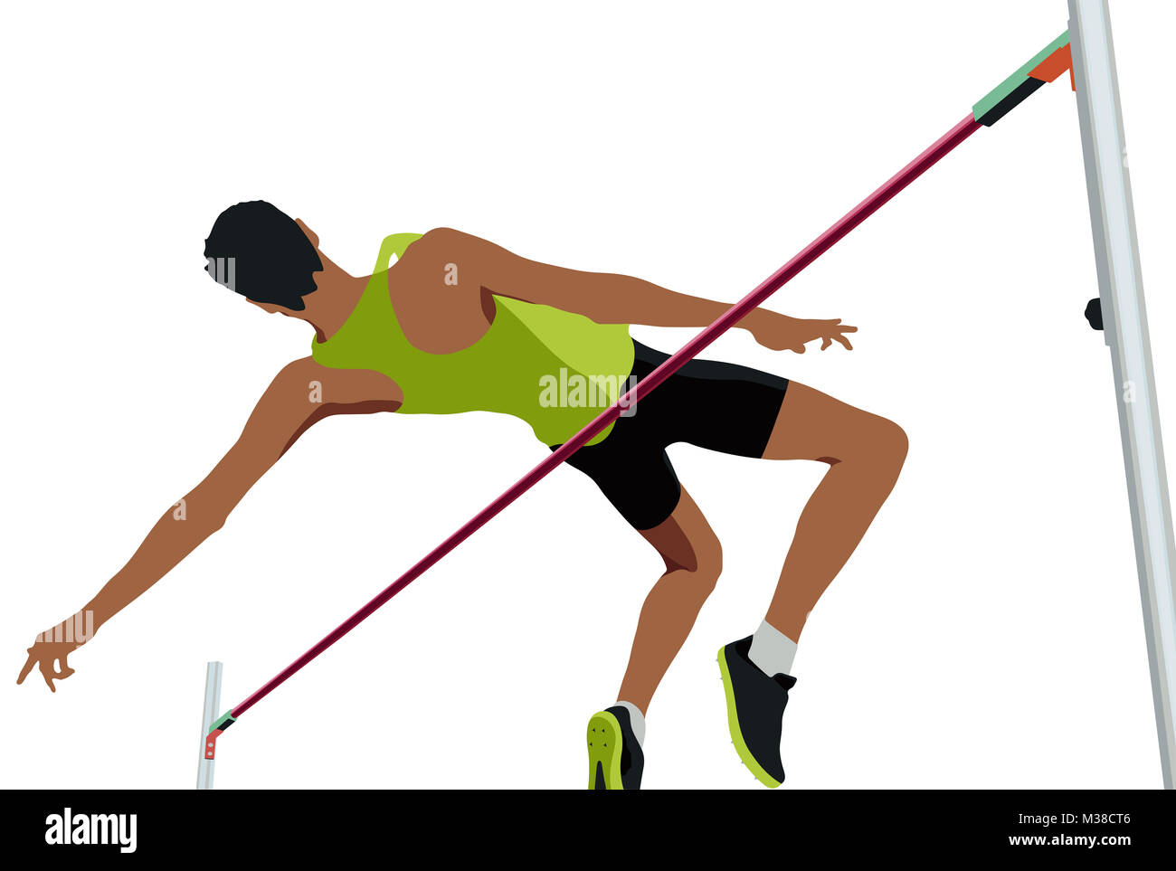 high jump male athlete jumping a successful attempt Stock Photo - Alamy