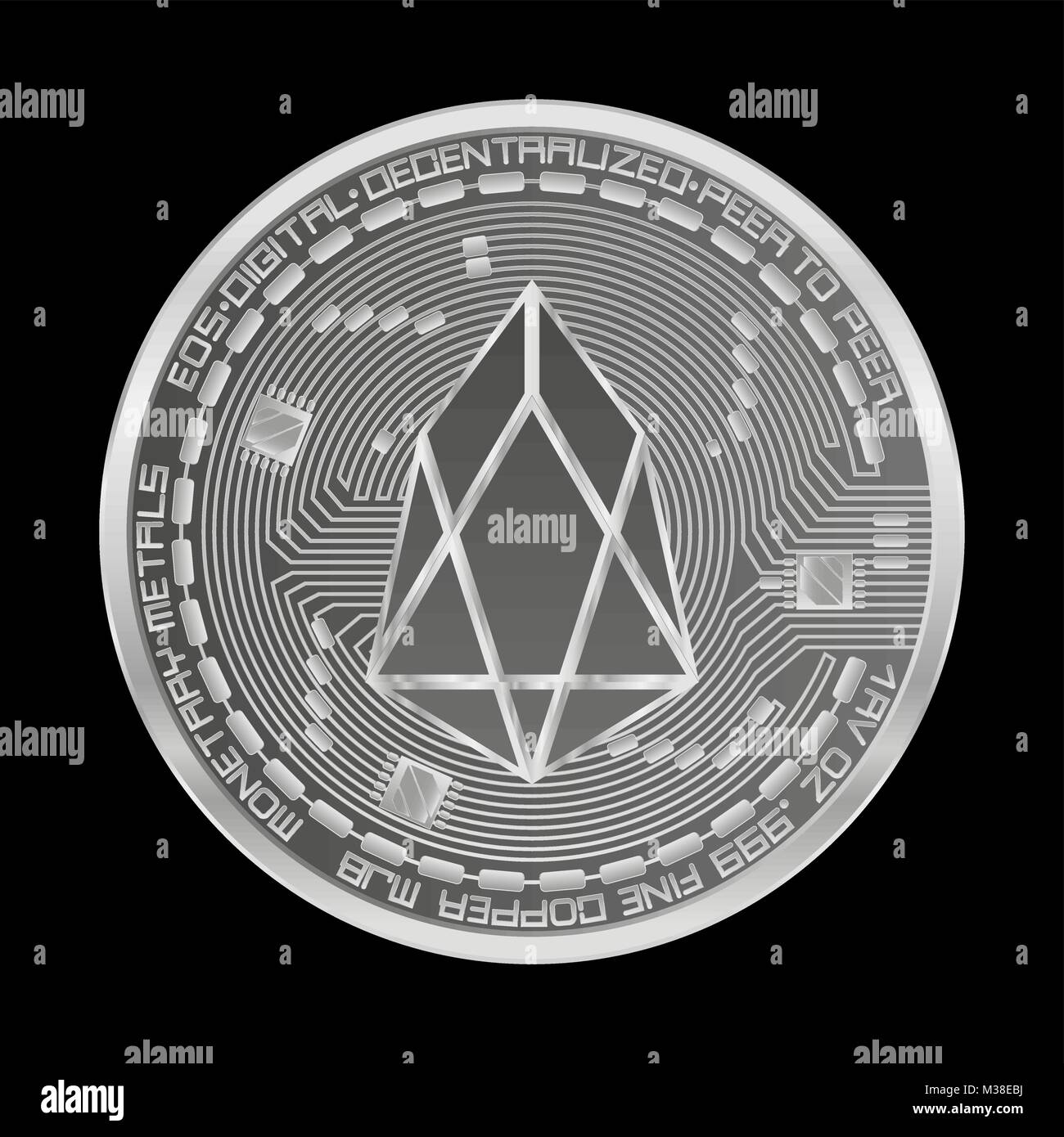 Crypto currency eos silver symbol Stock Vector Image & Art - Alamy