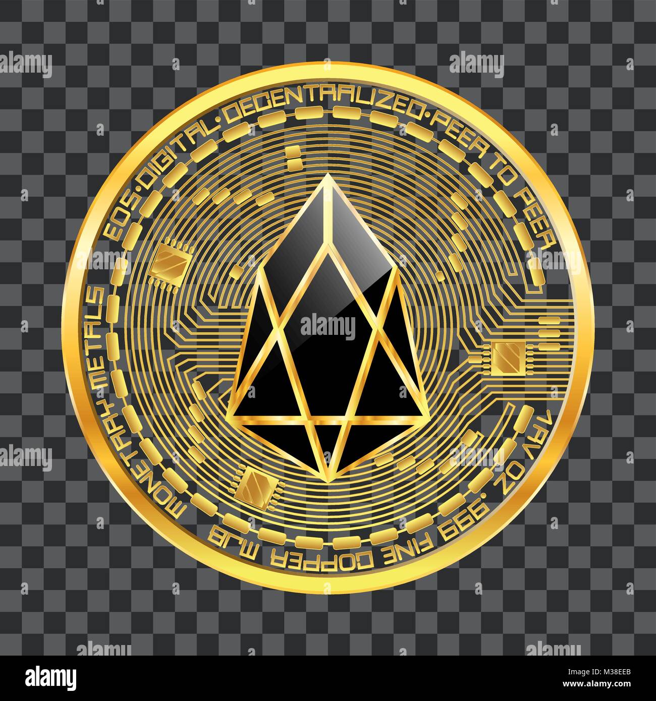 Crypto currency eos golden symbol Stock Vector Image & Art - Alamy