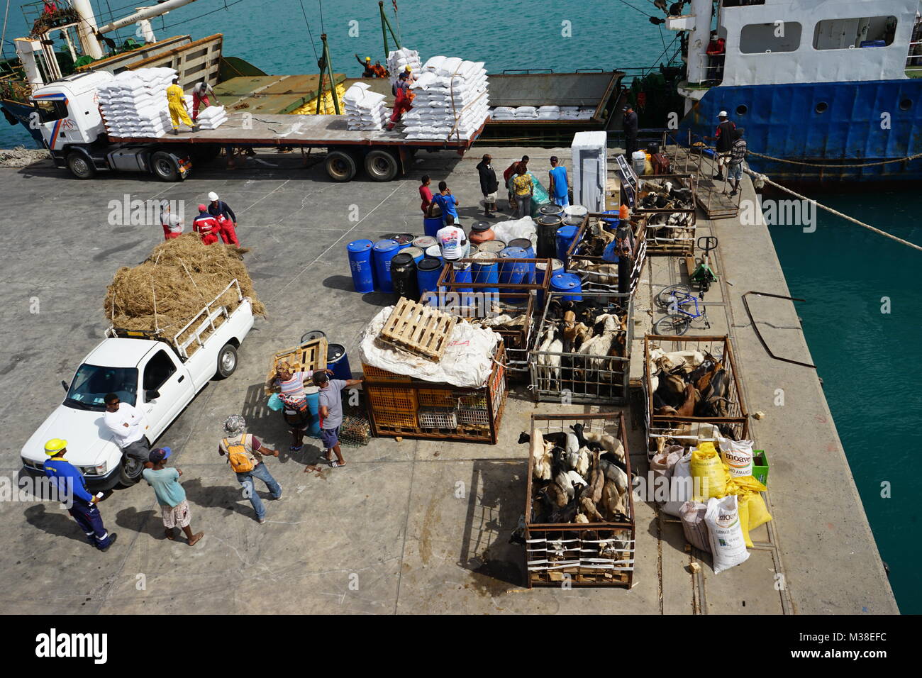 Harbour of Mindelo, Sao Vincente, Cape Verde Stock Photo - Alamy