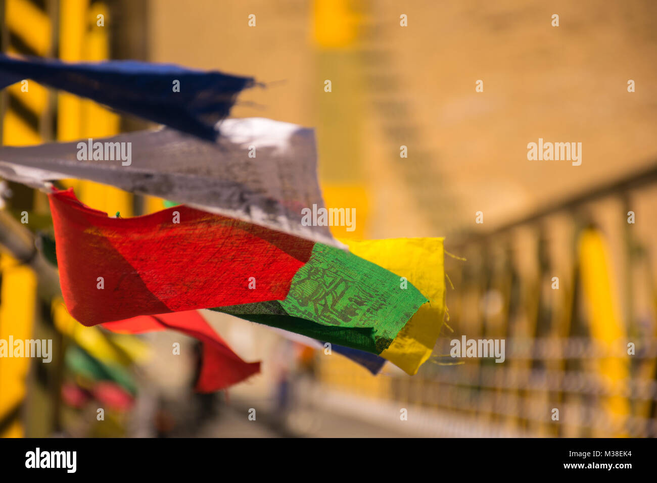 Prayer flags fluttering in wind hi-res stock photography and images - Alamy
