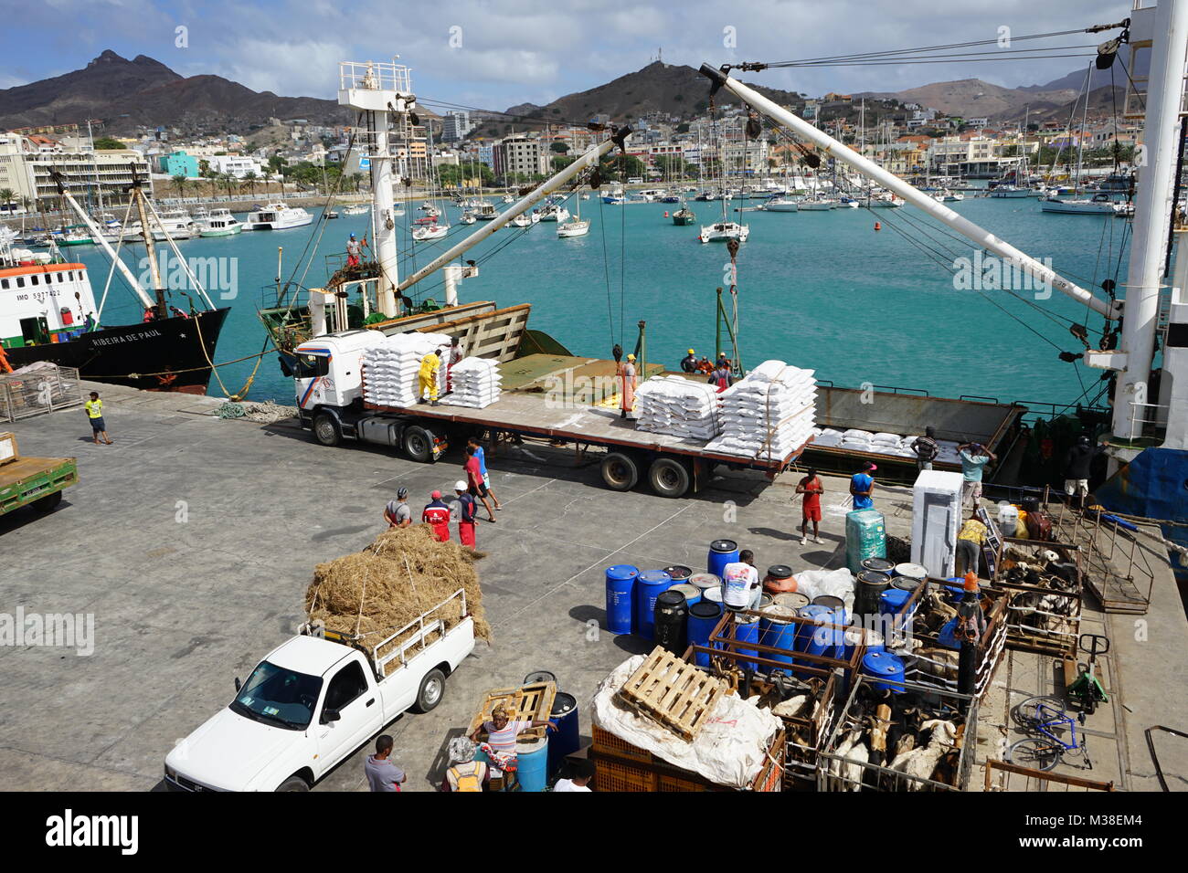 Harbour of Mindelo, Sao Vincente, Cape Verde Stock Photo - Alamy