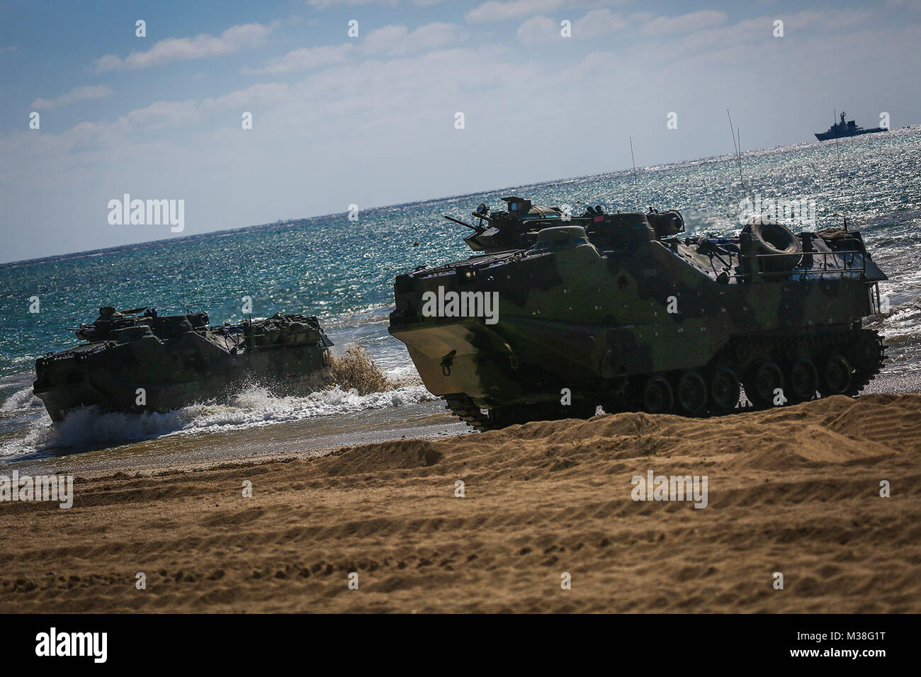 U.S. Marine Amphibious Assault Vehicles with AAV Company, Combat ...