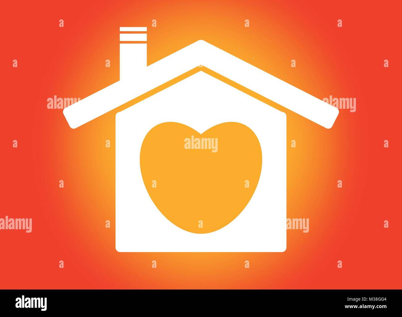 Home with heart inside - vector Stock Vector Image & Art - Alamy