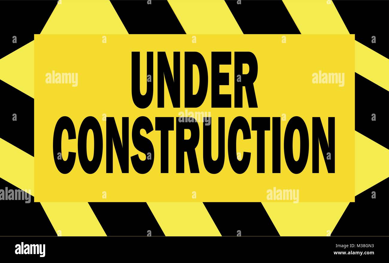 Under construction - black and yellow sign - vector Stock Vector Image ...