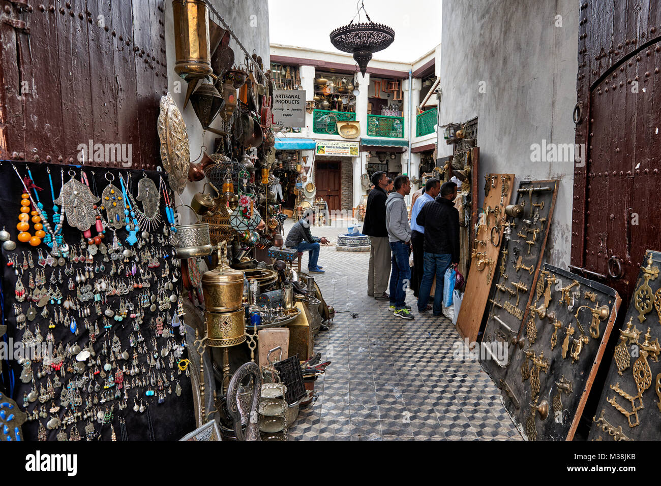 metal work on Berber market in Marrakesh, Morocco, Africa Stock Photo ...