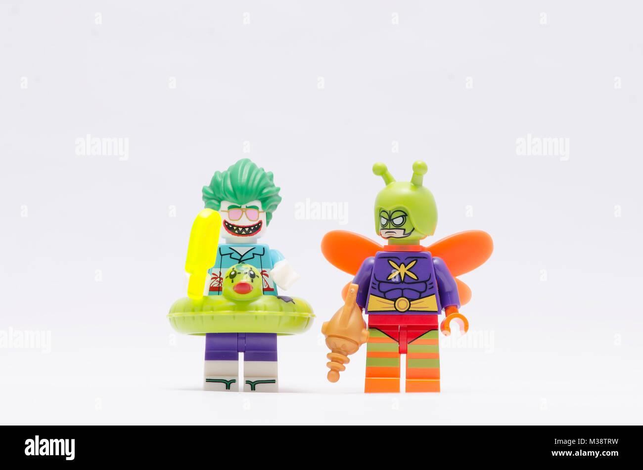 lego joker and killer moth character isolated on white background Stock ...