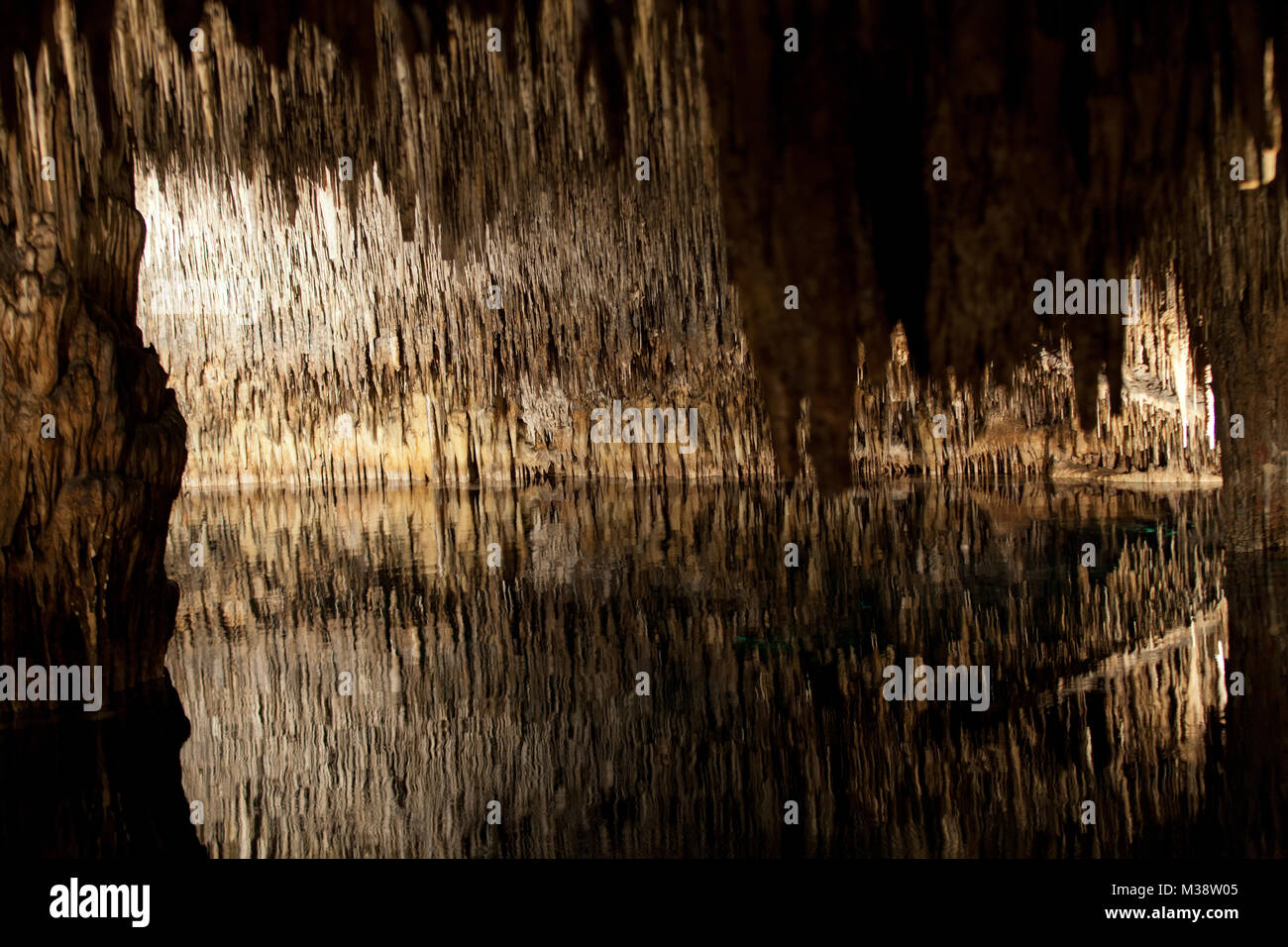 Caves of Drach with many stalagmites and stalactites. Majorca, Spain ...