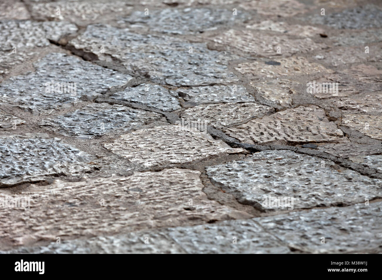 Old stone blocks in historic part of city. Pollenca, Majorca Stock ...