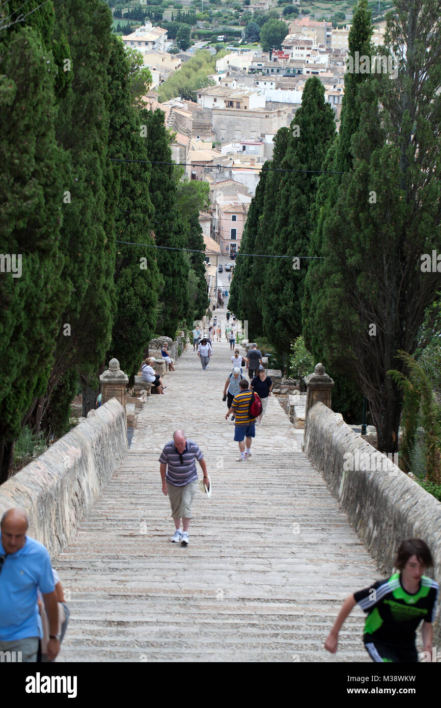 Pollenca stairs calvary hi-res stock photography and images - Alamy