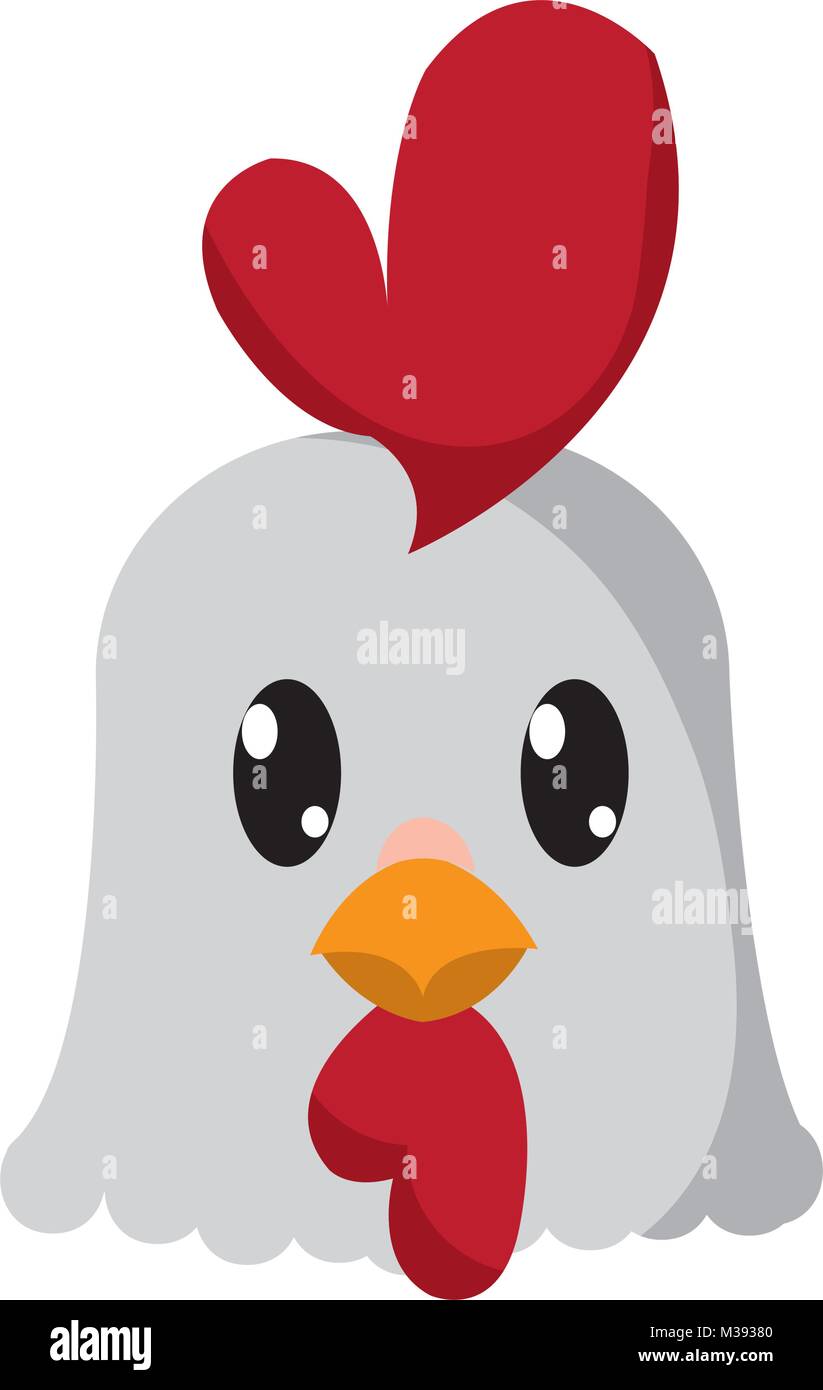 colorful rooster head cute animal character Stock Vector Image & Art ...
