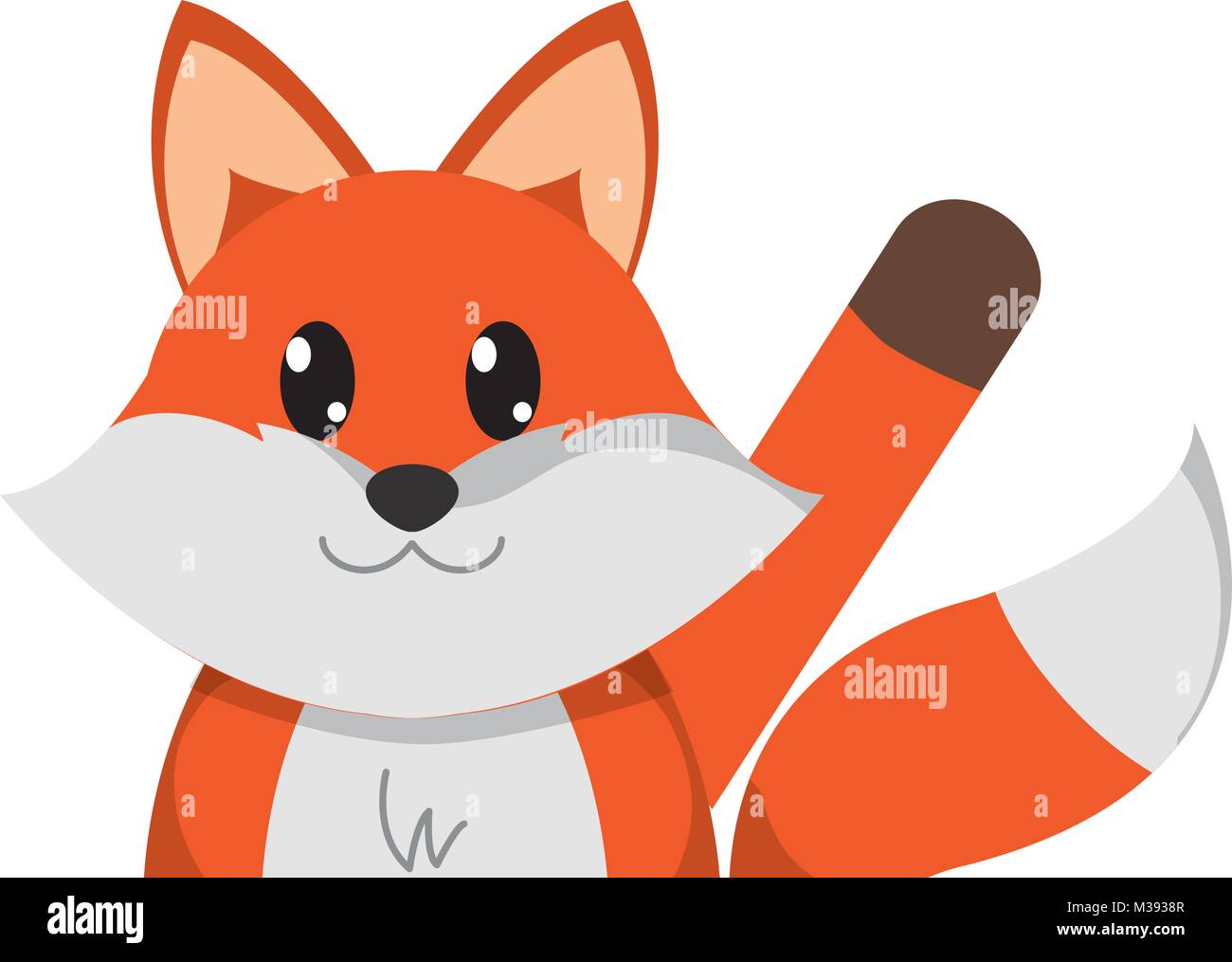 colorful fox cute animal with hand up Stock Vector Image & Art - Alamy
