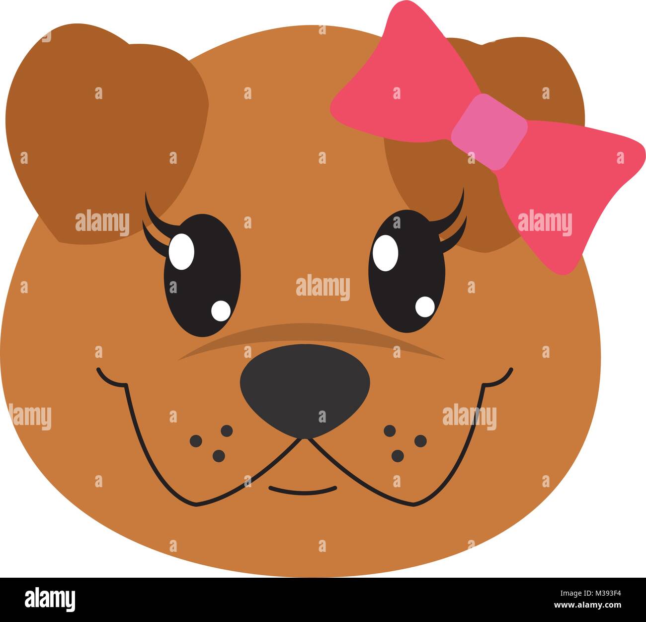 colorful female dog head cute animal Stock Vector Image & Art - Alamy