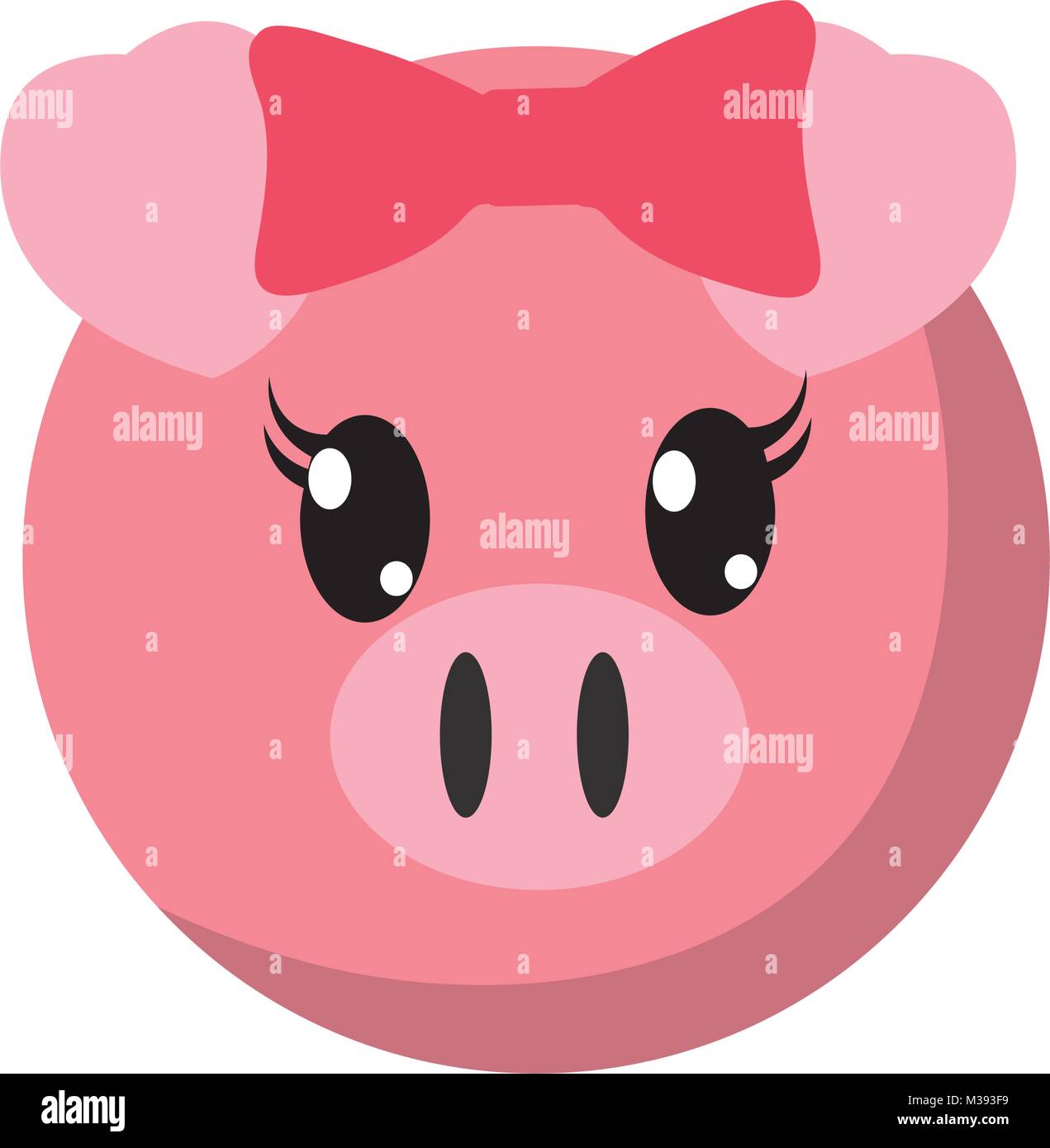 colorful female pig head cute animal Stock Vector Image & Art - Alamy