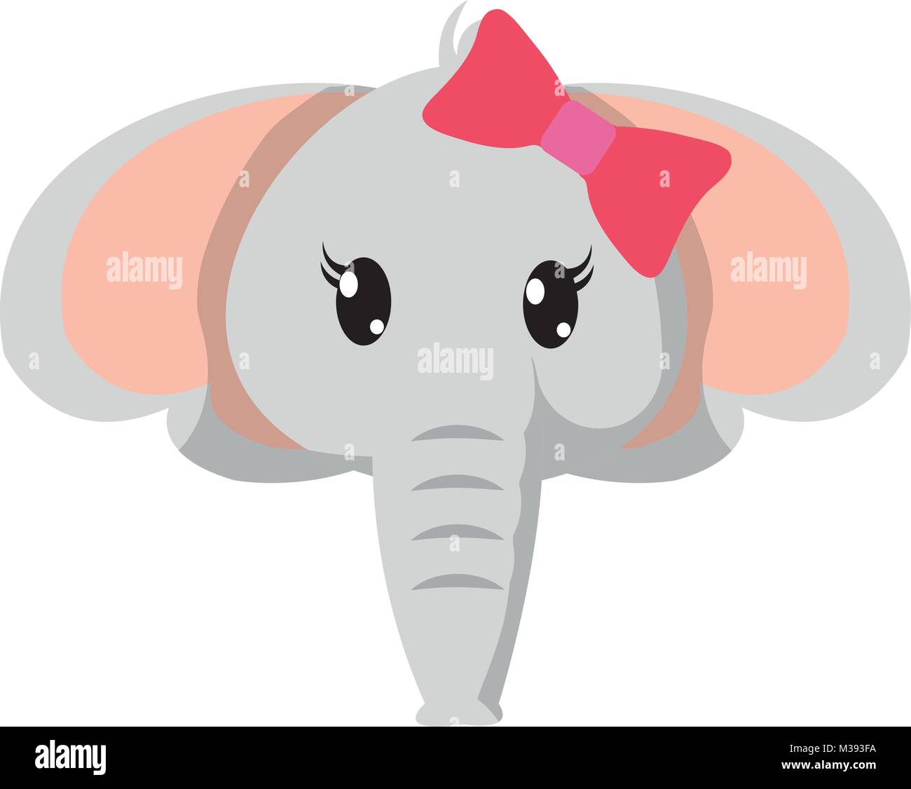 colorful female elephant head cute animal Stock Vector Image & Art - Alamy