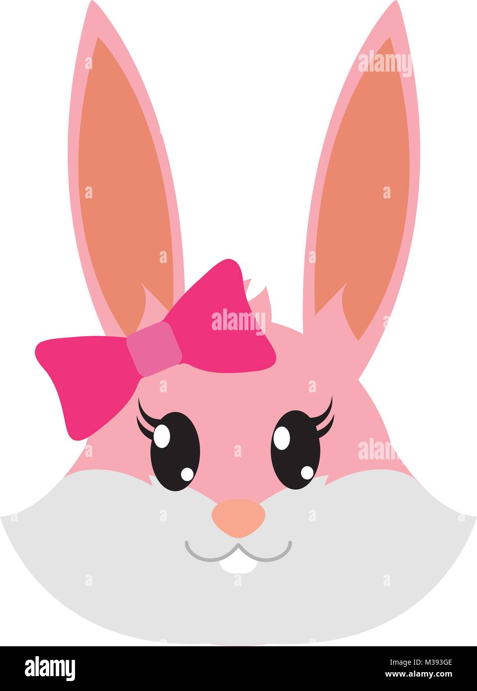 colorful female rabbit head cute animal Stock Vector Image & Art - Alamy