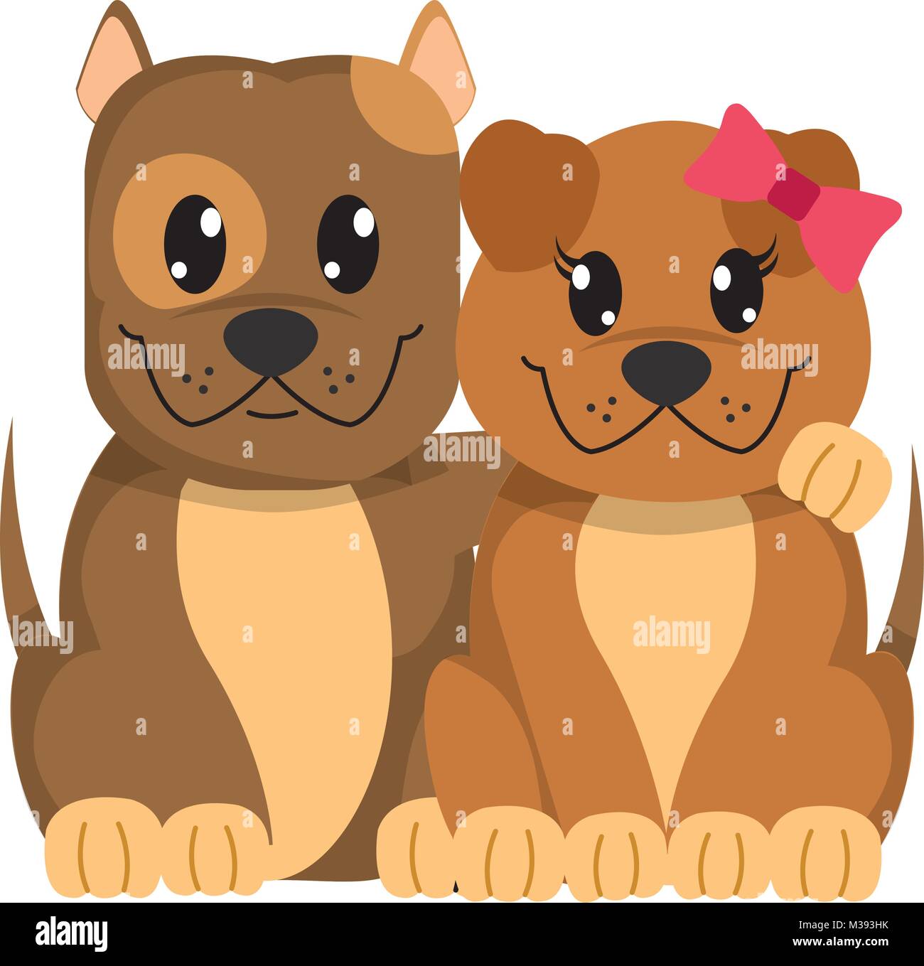 colorful couple dog cute animal together Stock Vector Image & Art - Alamy