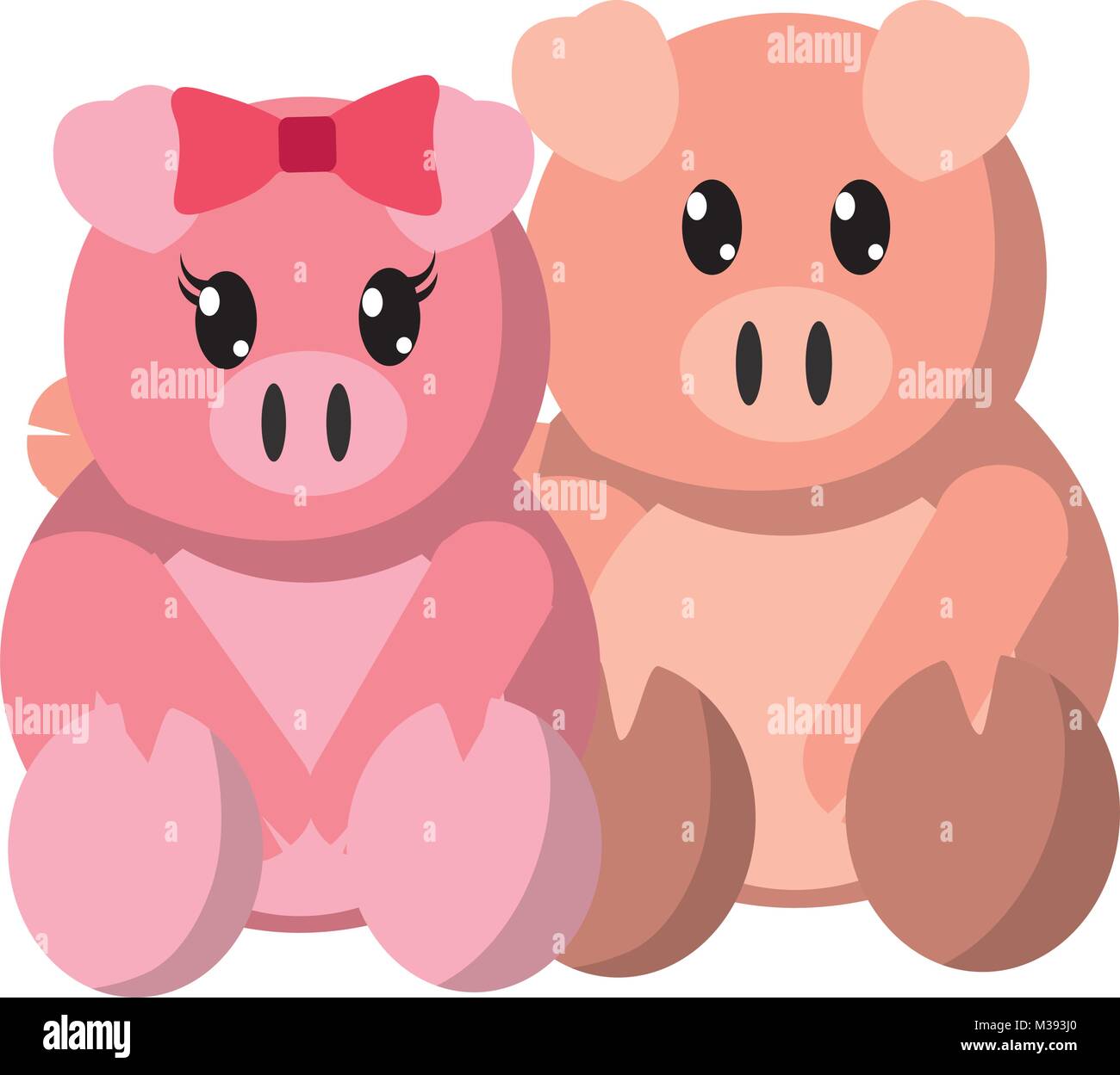 colorful pig couple cute animal together Stock Vector Image & Art - Alamy