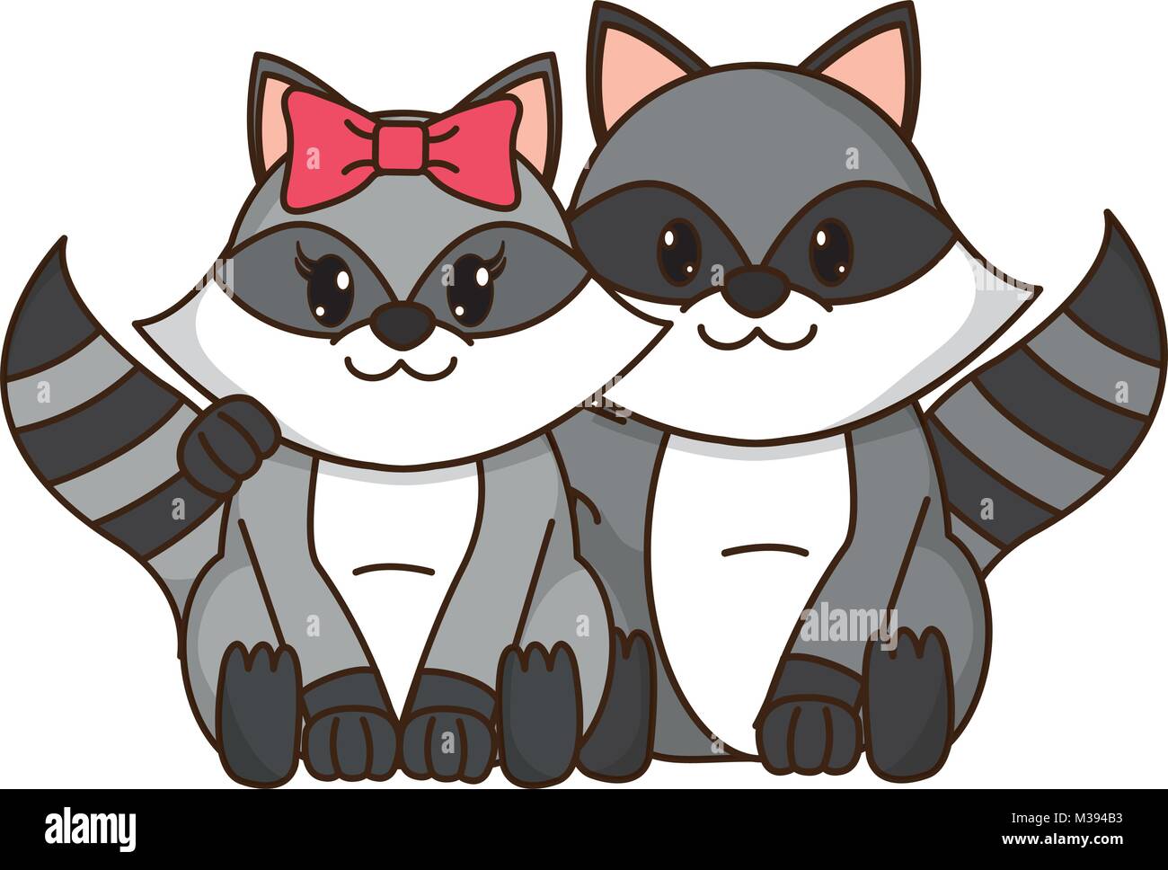 raccoon couple cute animal together Stock Vector Image & Art - Alamy