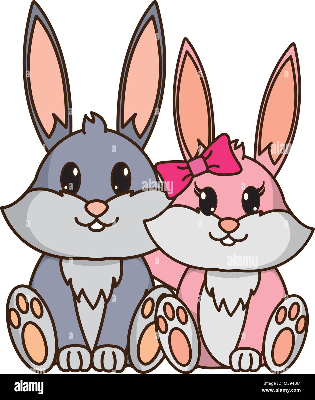 rabbit couple cute animal together Stock Vector Image & Art - Alamy