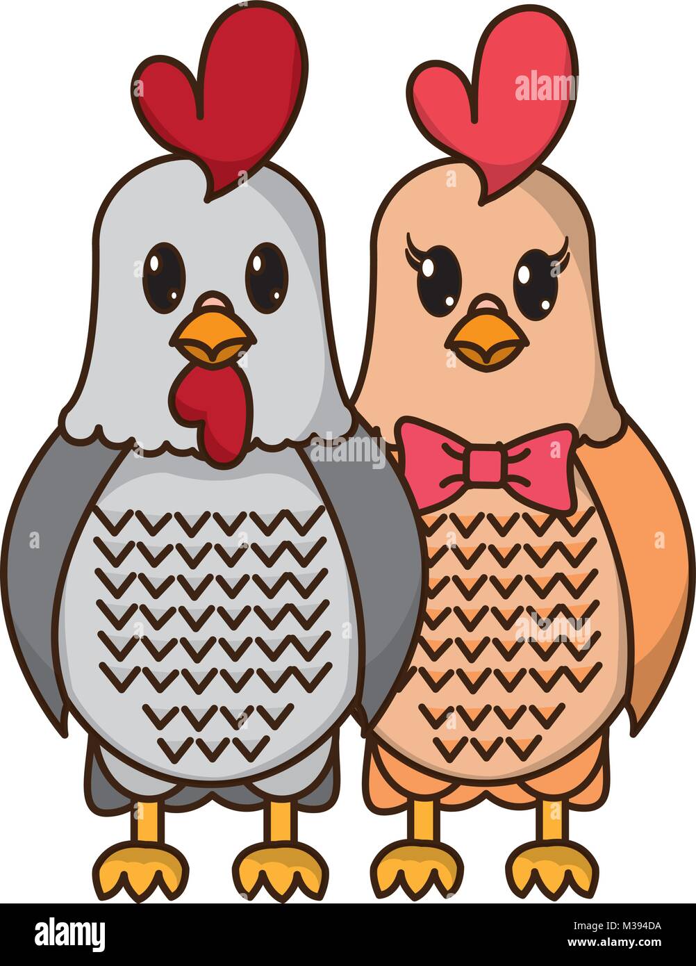 rooster and hen couple cute animal Stock Vector Image & Art - Alamy