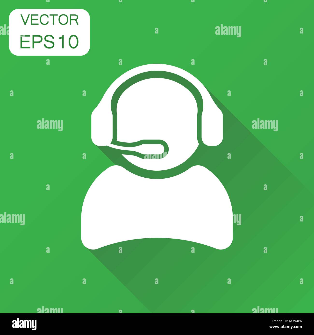 Operator with microphone icon. Business concept operator in call center ...