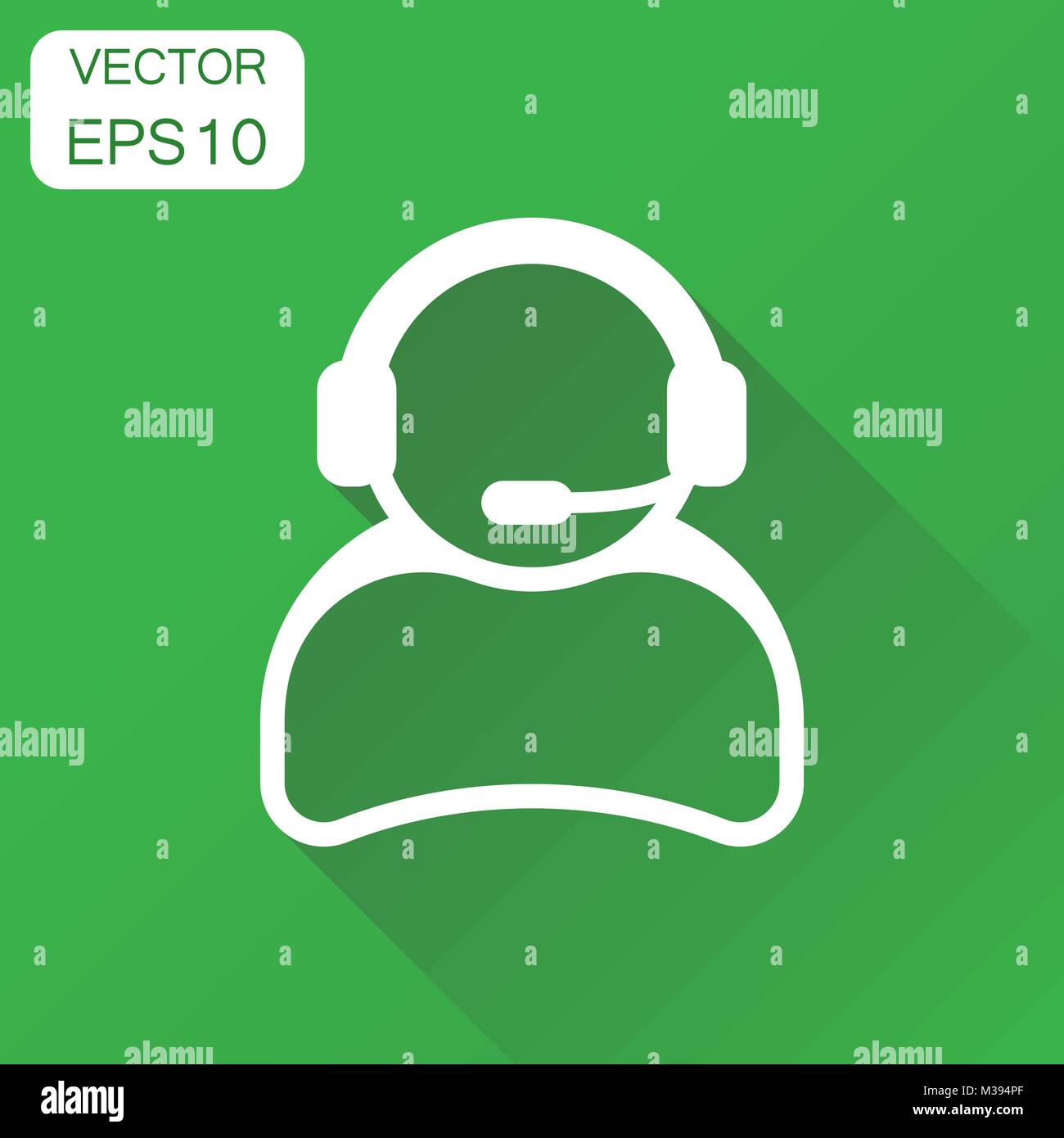 Operator with microphone icon. Business concept operator in call center ...