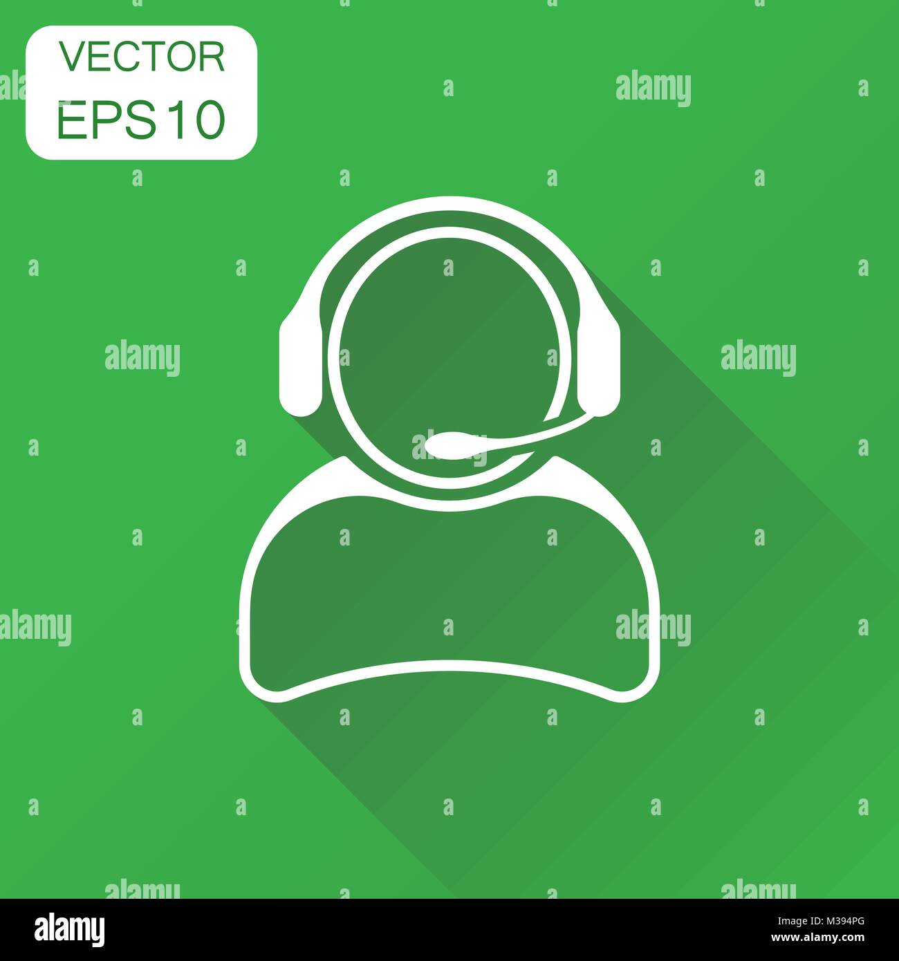 Operator with microphone icon. Business concept operator in call center ...