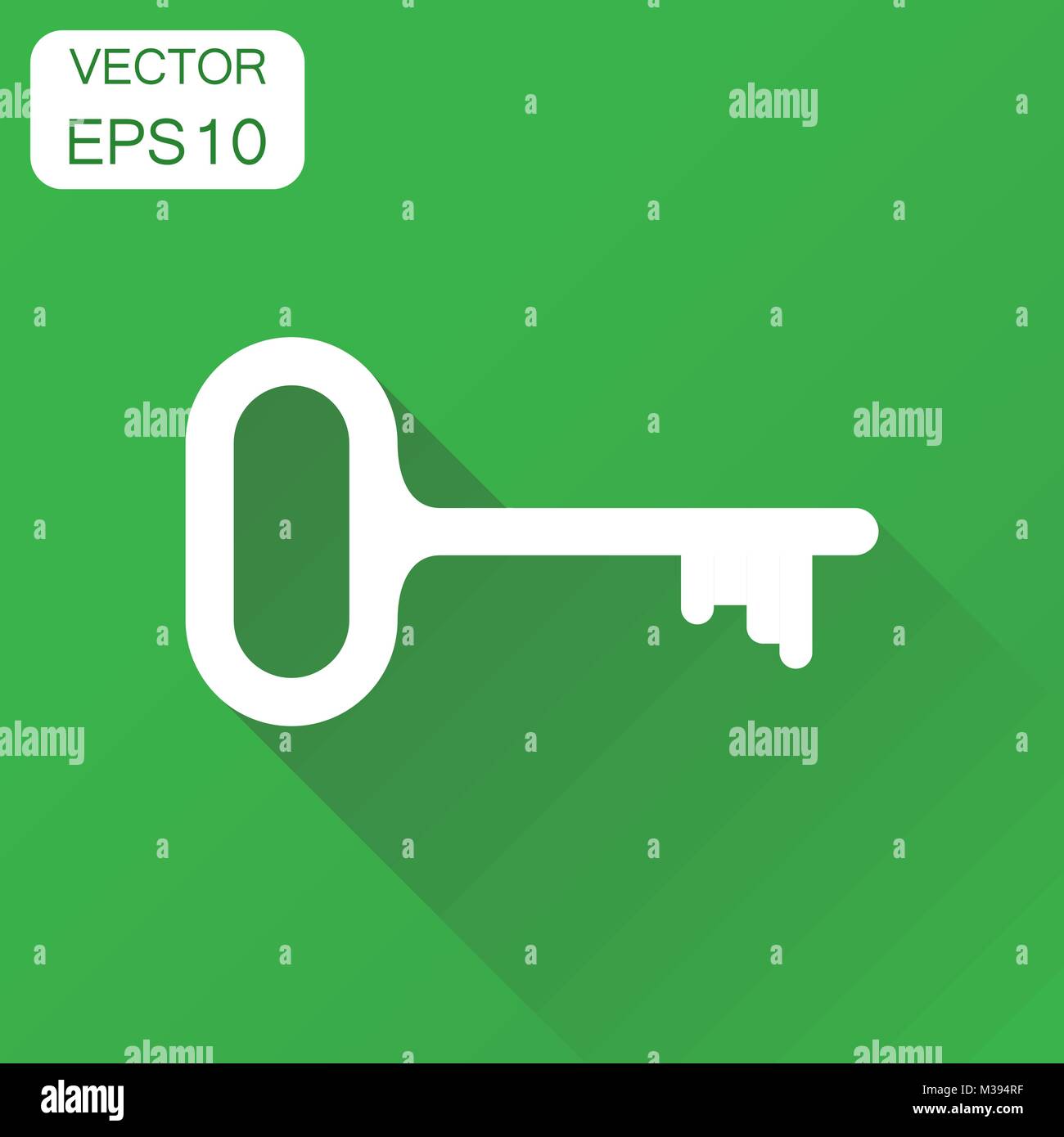 Key icon. Business concept key pictogram. Vector illustration on green ...