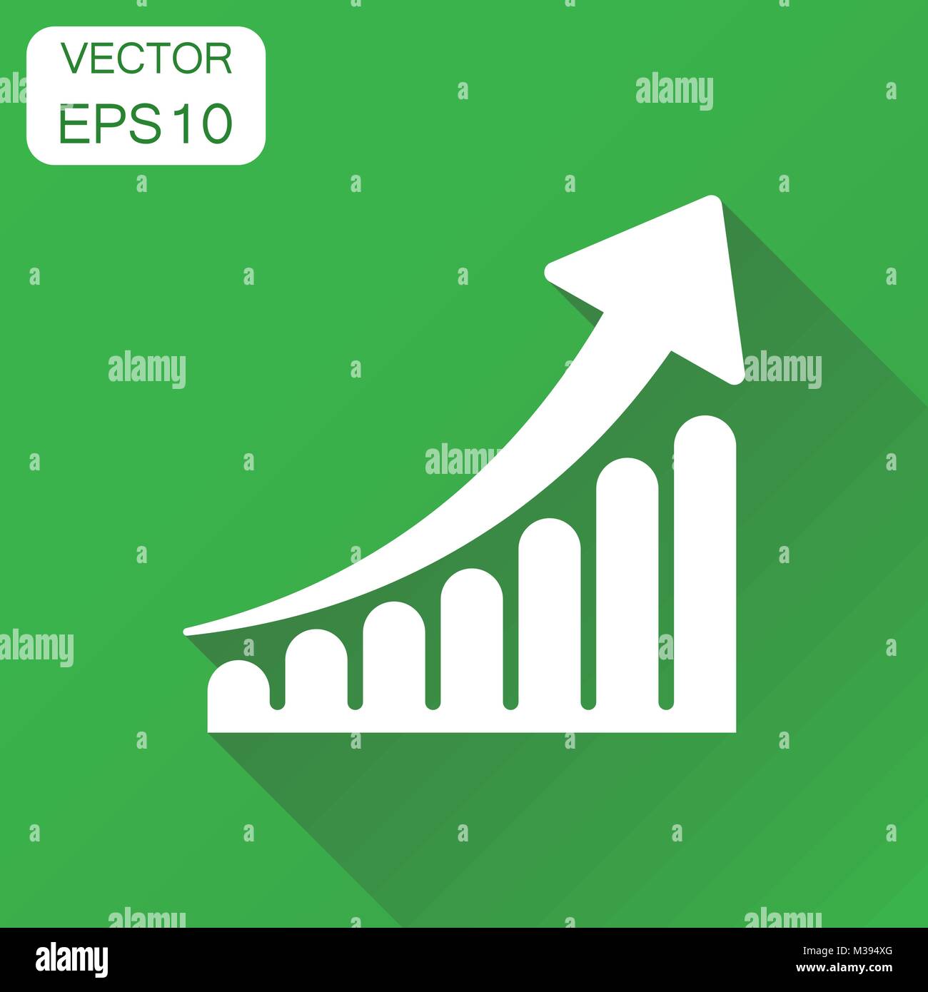 Growth chart icon. Business concept grow diagram pictogram. Vector ...