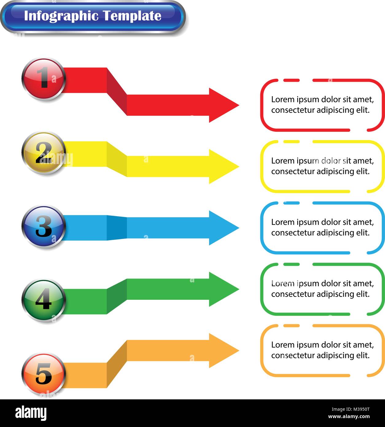 Vector Illustration Infographic Template Designed As Five Different ...