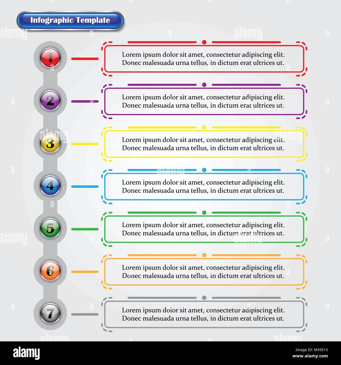 Vector Illustration Infographic Template Designed As Sequence Of Seven ...