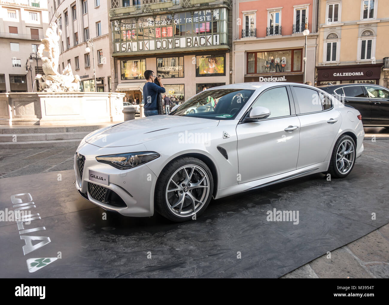 Trieste, Italy-March 31, 2017: Salita dei Campioni AutoShow, Alfa Romeo ...