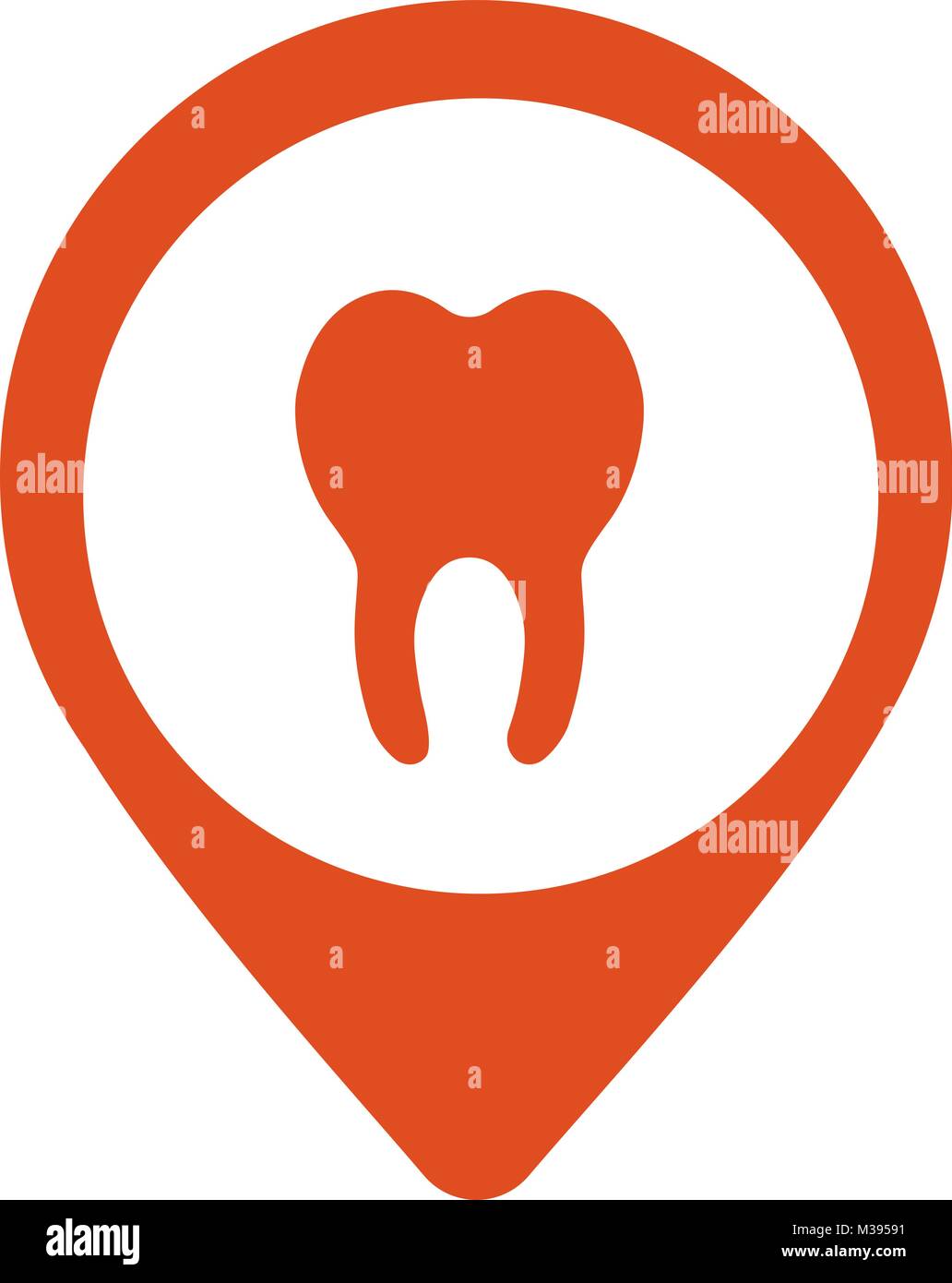 simple red icon of dental clinic isolated on white Stock Vector Image ...