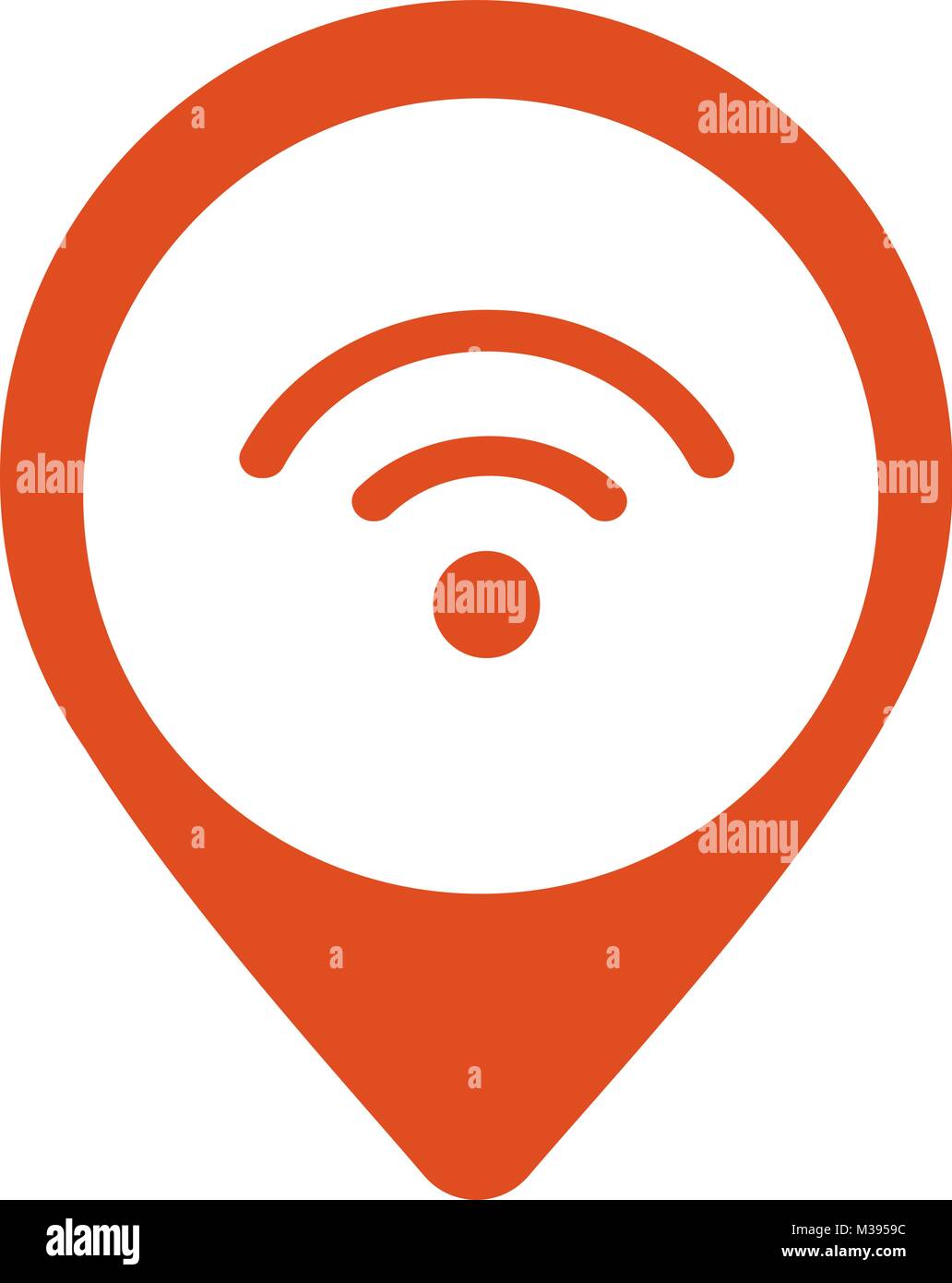 Wi-fi location pointer icon vector Stock Vector Image & Art - Alamy