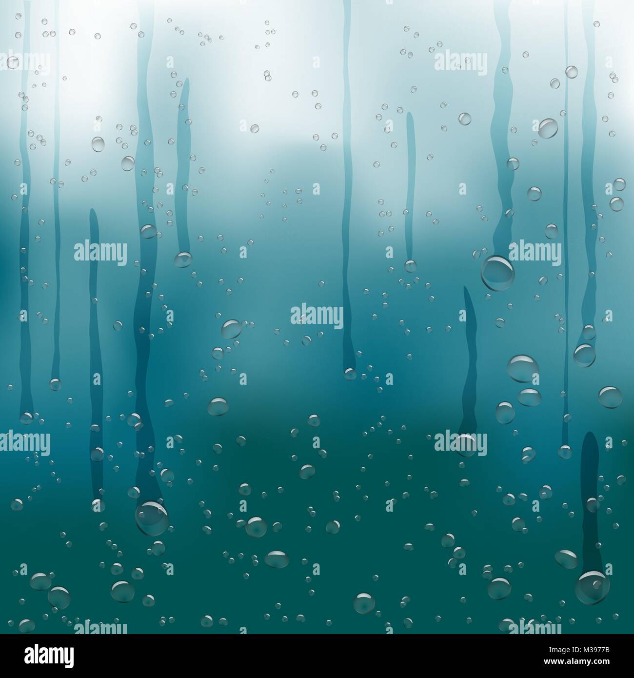 rain water drops flow down blue background Stock Vector Image & Art - Alamy