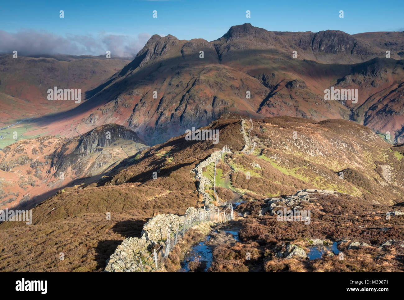 The Langdale Pikes and Side Pike from Lingmoor Fell, Great Langdale ...