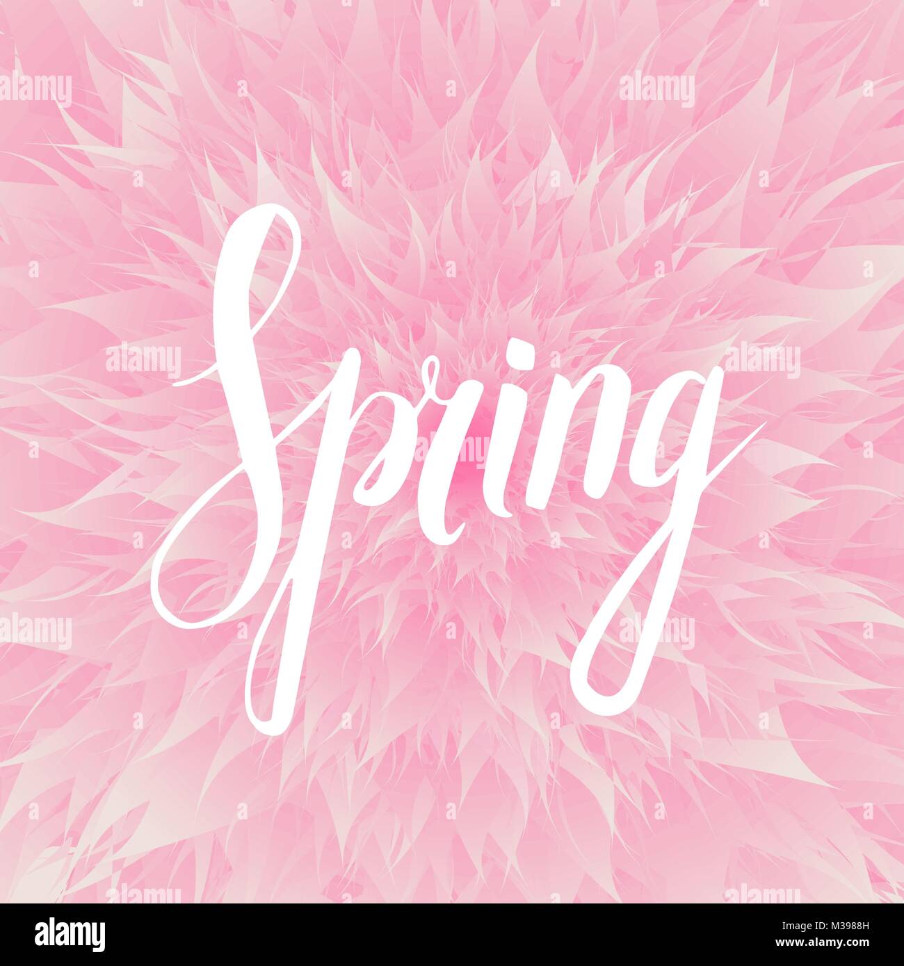 Spring wording with floral elements on background. Vector greeting card ...
