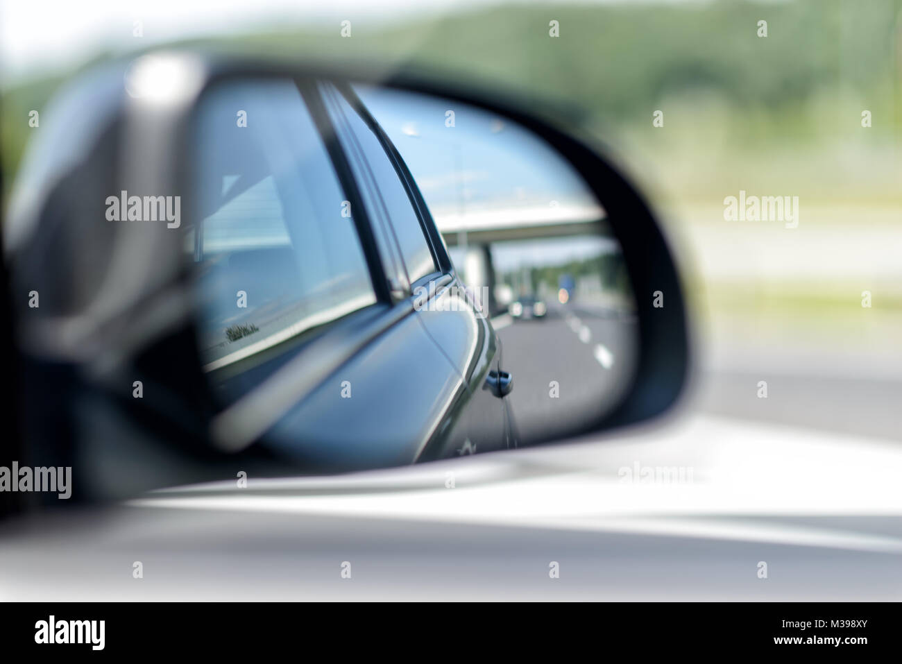 inside of a car driving on the motorway Stock Photo - Alamy