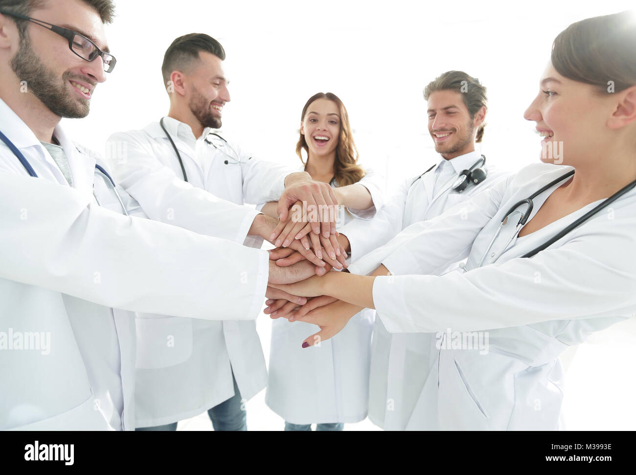 group of medical interns shows their unity Stock Photo - Alamy