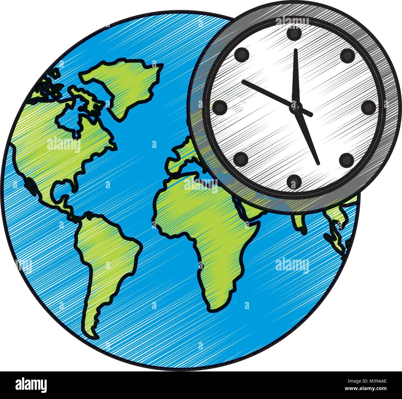 earth world clock time environment symbol Stock Vector Image & Art - Alamy