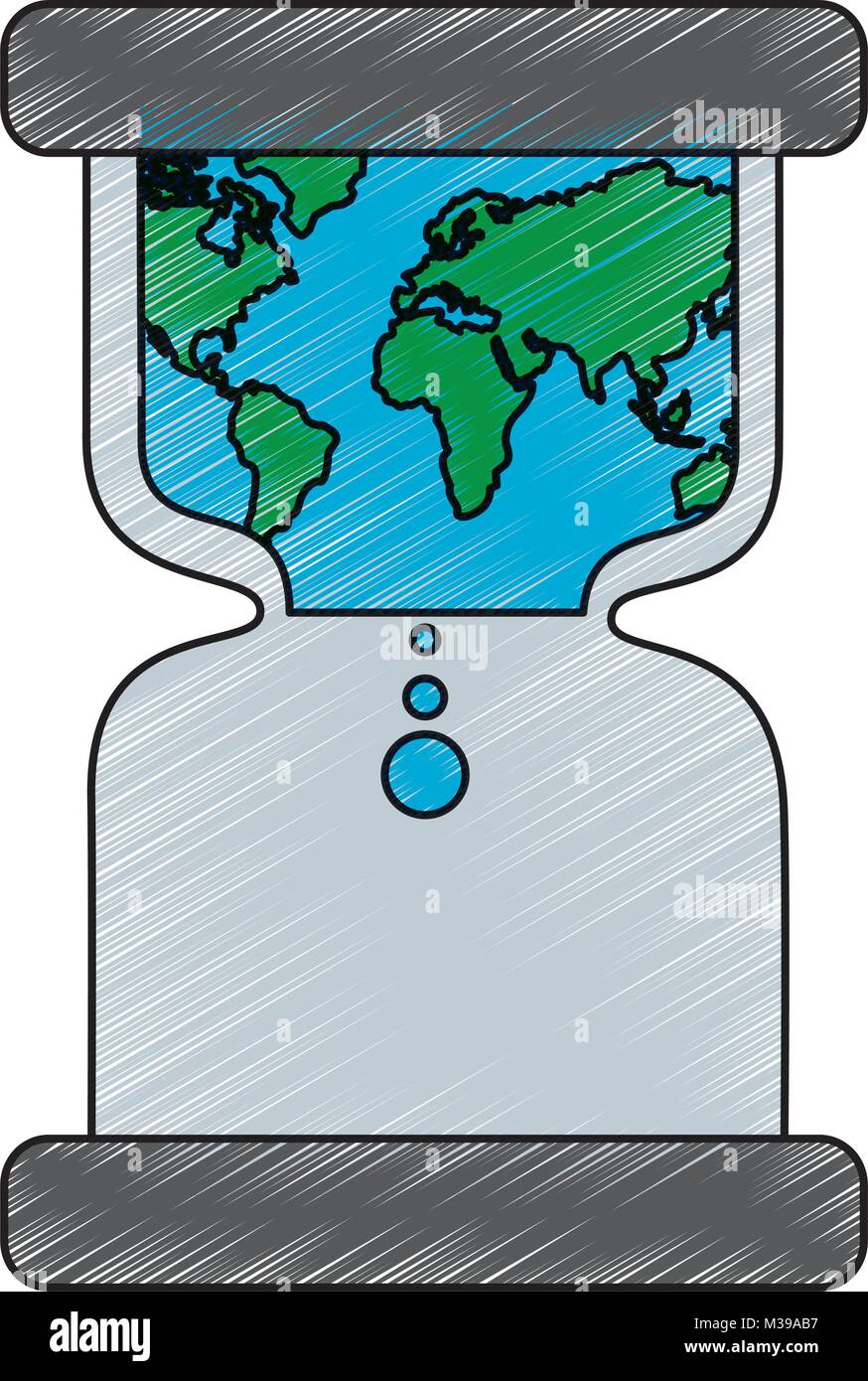hourglass with earth world time Stock Vector Image & Art - Alamy