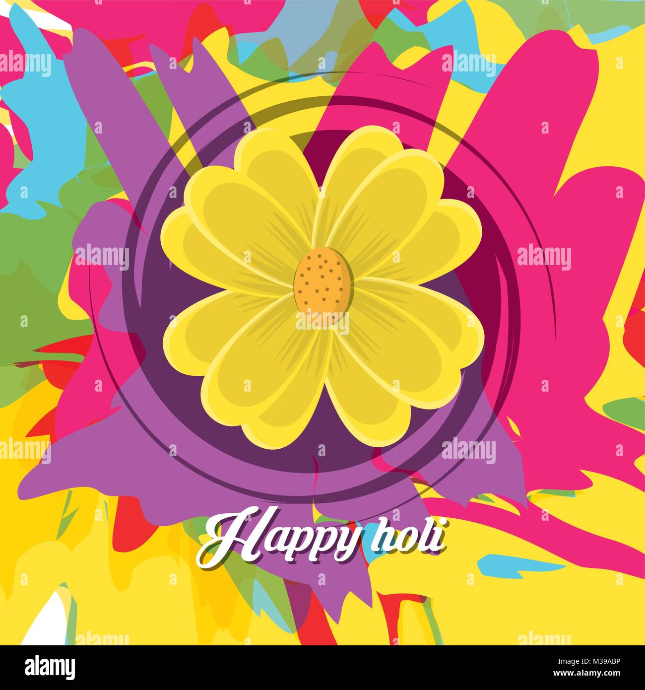 Flower holi festival Stock Vector Images - Alamy
