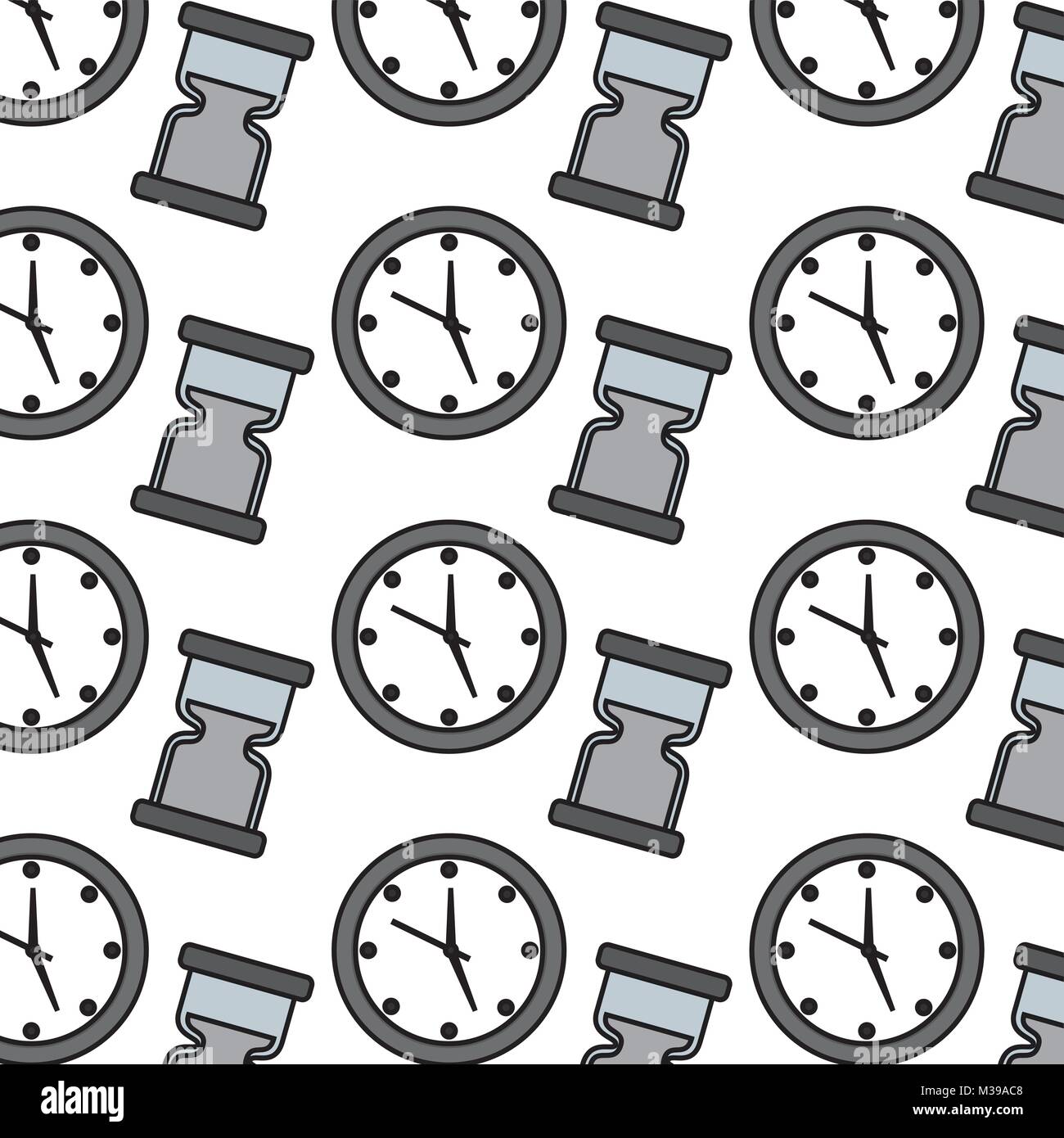 round clock hourglass time symbol background Stock Vector Image & Art ...