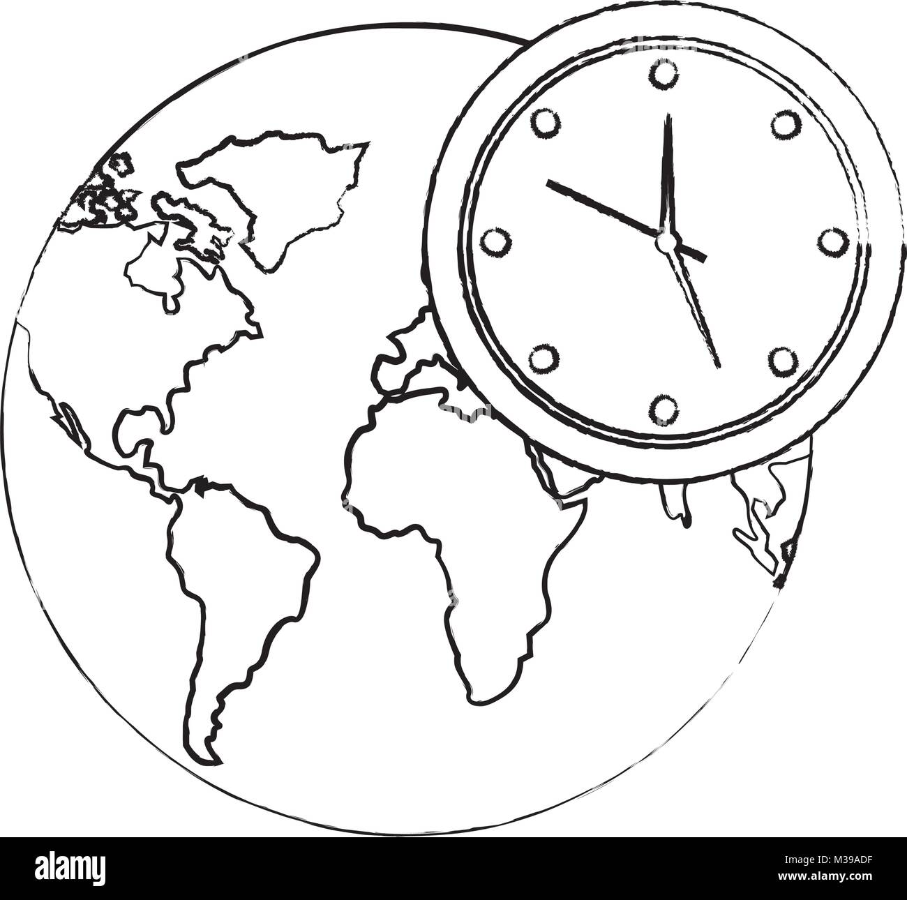 earth world clock time environment symbol Stock Vector Image & Art - Alamy