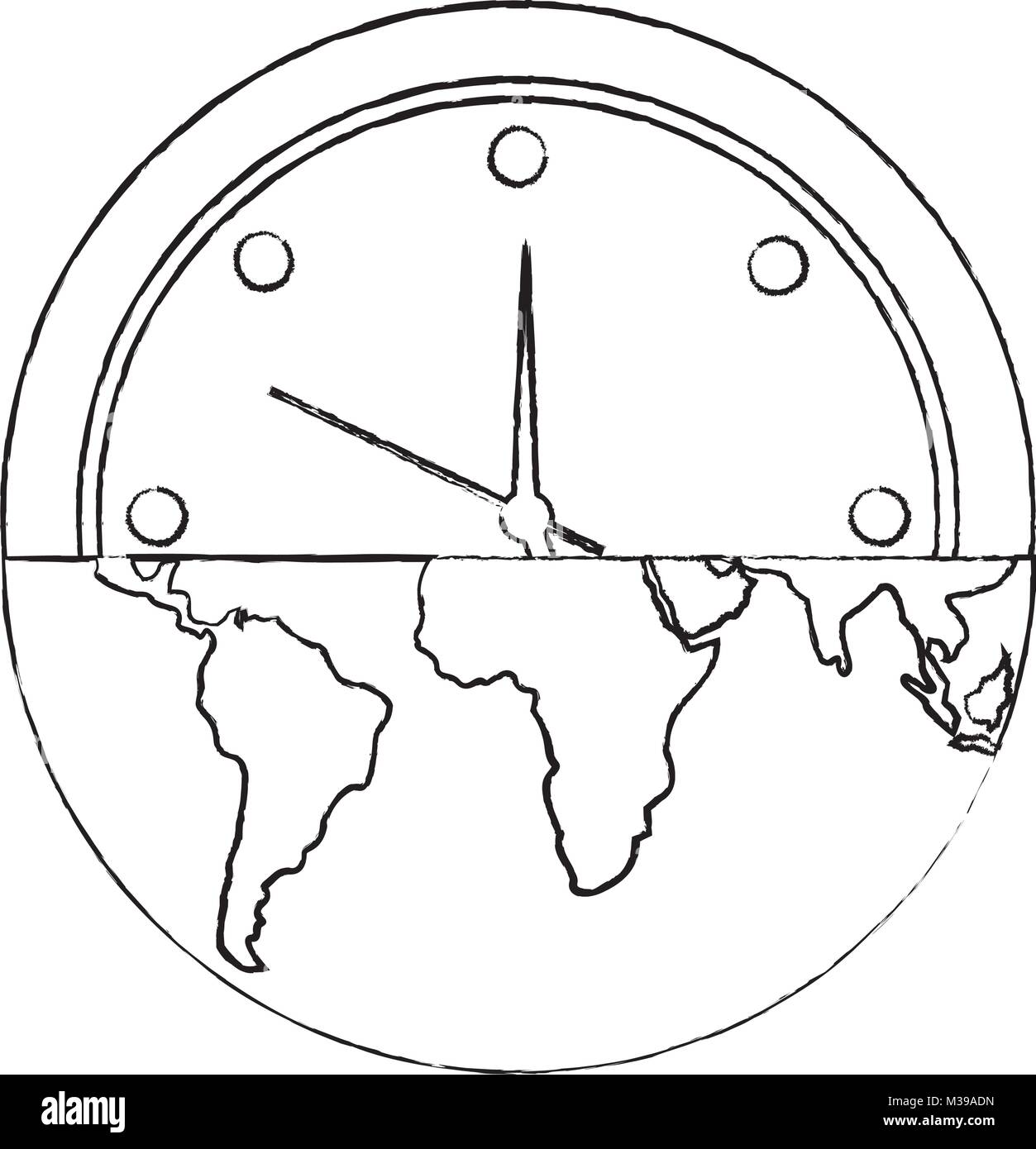 earth globe clock time ecology concept Stock Vector Image & Art - Alamy